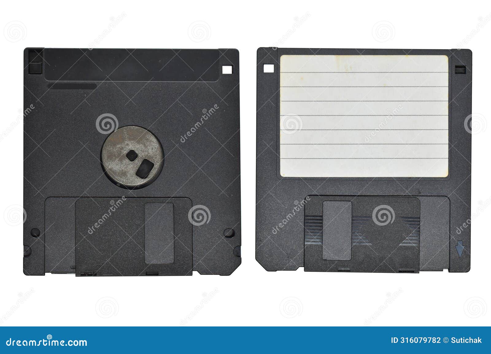 Floppy Disk Magnetic Computer Data Storage Support Isolated on White ...