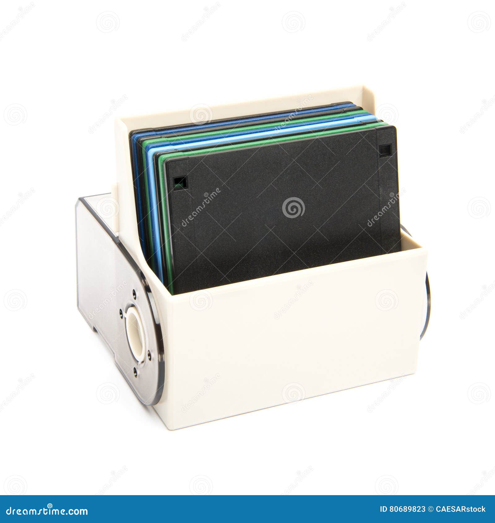 Floppy Disk Organizer Case Filled with Diskettes, Isolated Stock Image ...