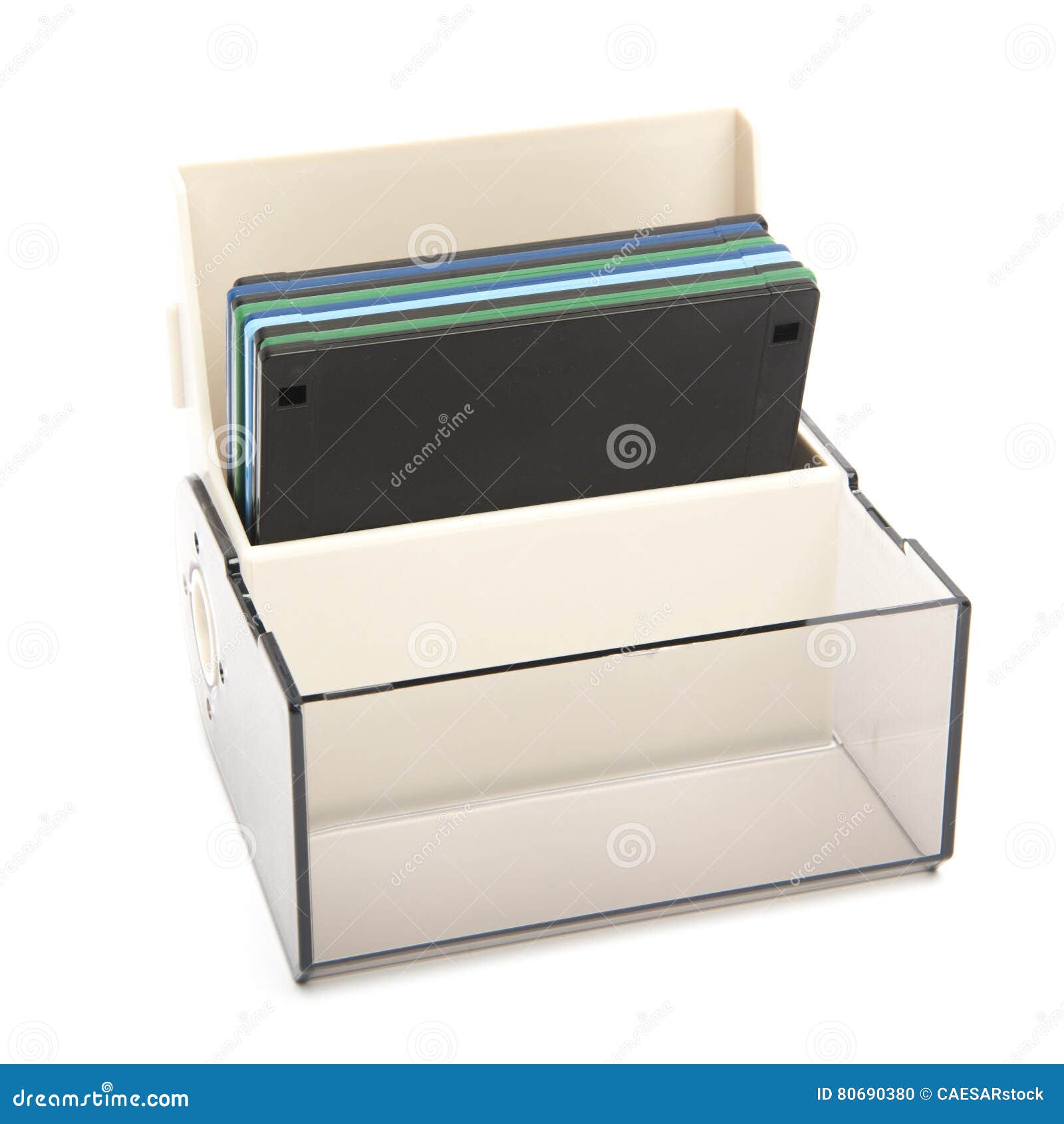 Floppy Disk Organizer Case Filled with Diskettes, Isolated Stock Photo ...