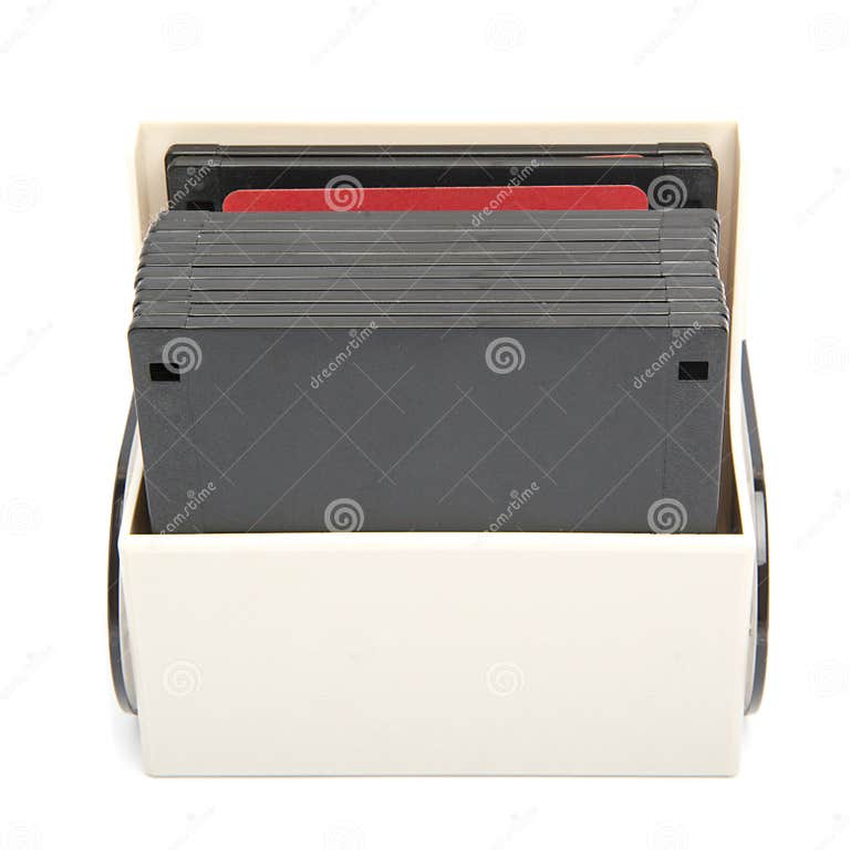 Floppy Disk Organizer Case Filled with Diskettes, Isolated Stock Image ...