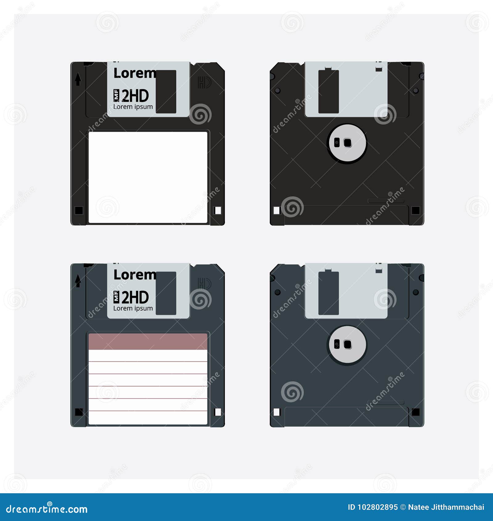 Floppy Disk Realistic Vector Illustration Stock Vector - Illustration ...