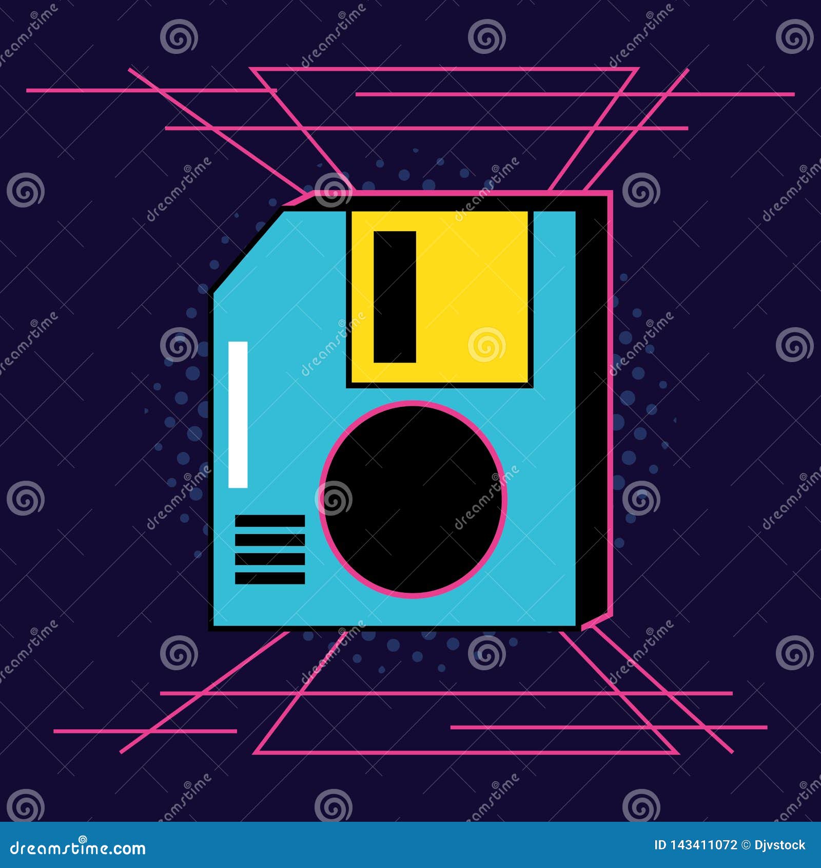 Floppy disk retro icon stock illustration. Illustration of retro ...