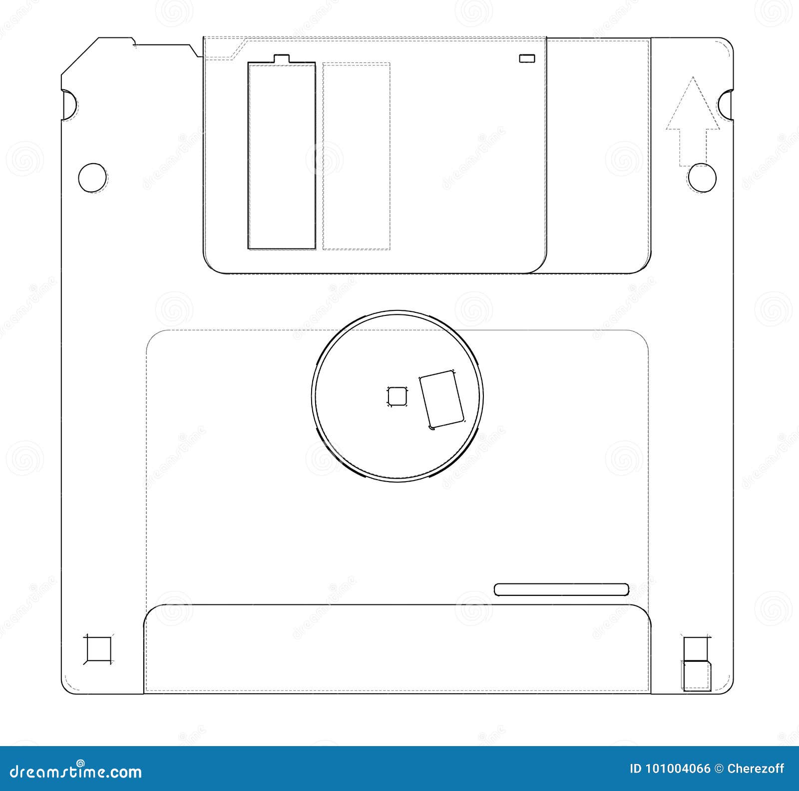 Floppy Disk Storage Sketch. Vector Stock Vector - Illustration of ...