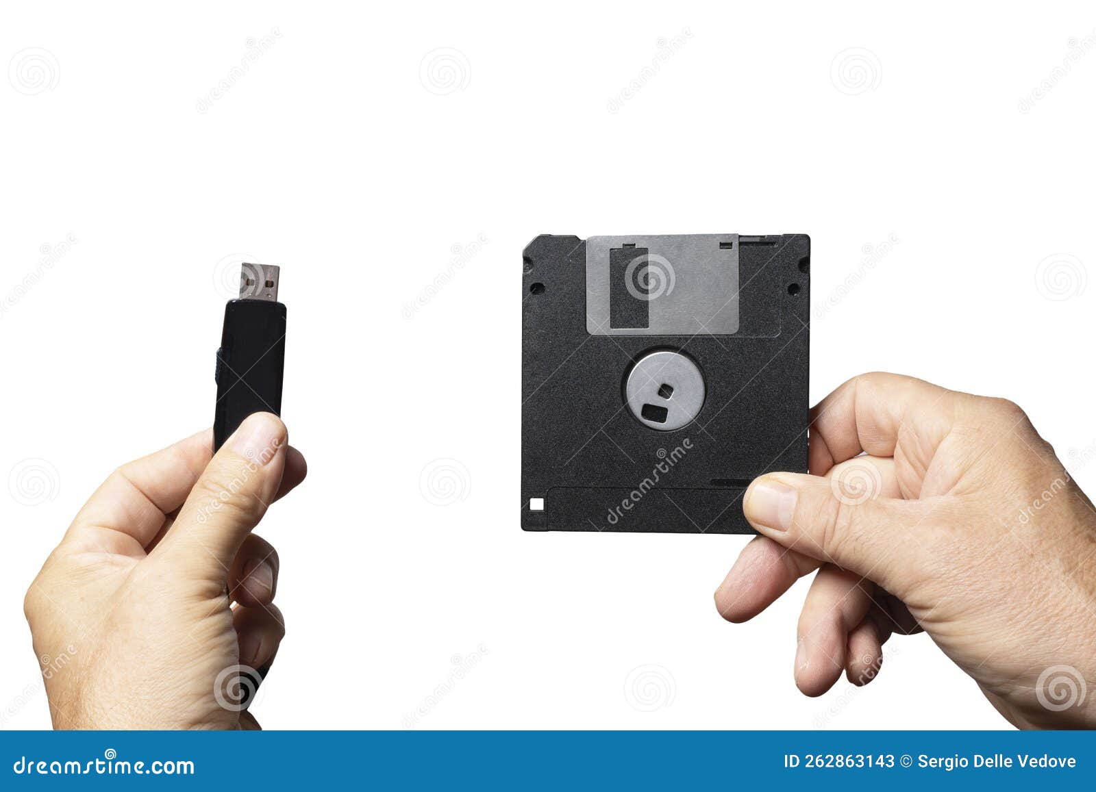 A Floppy Disk and a USB Key Stock Image - Image of computer, background ...