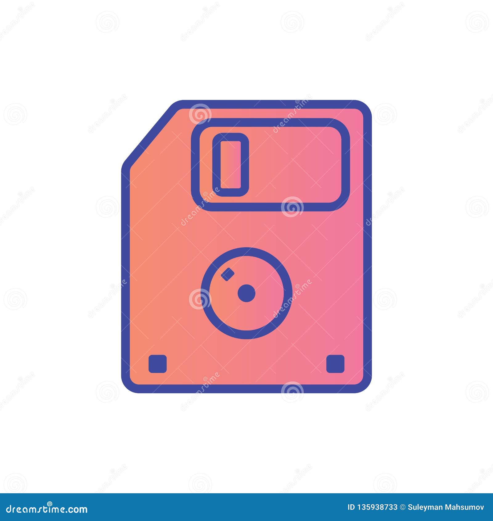 Floppy Disk Vector Icon Sign Symbol Stock Vector - Illustration of ...