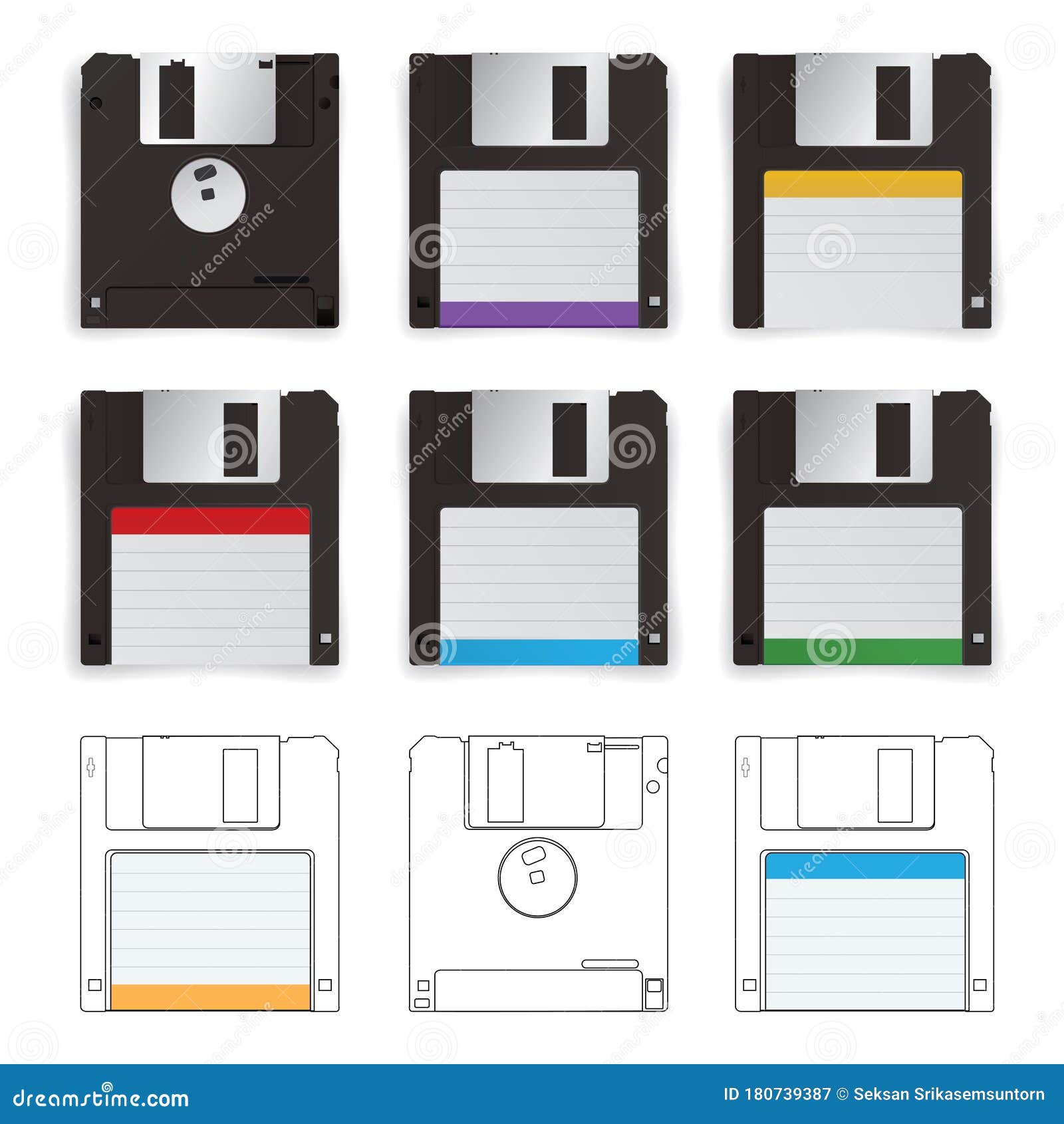 Floppy Disk Set Vector Illustration 10 Stock Vector - Illustration of ...