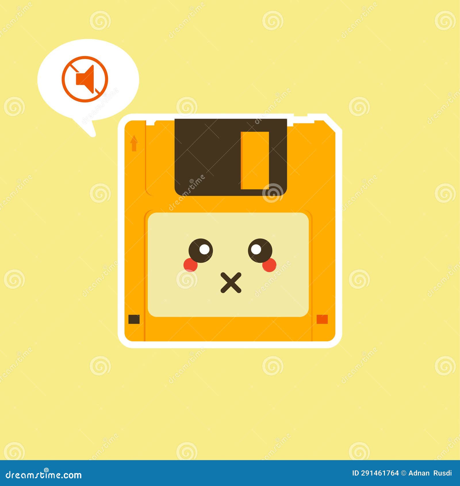 Floppy Disk Vector Illustration in Flat Style. Cute Style and Pose by ...