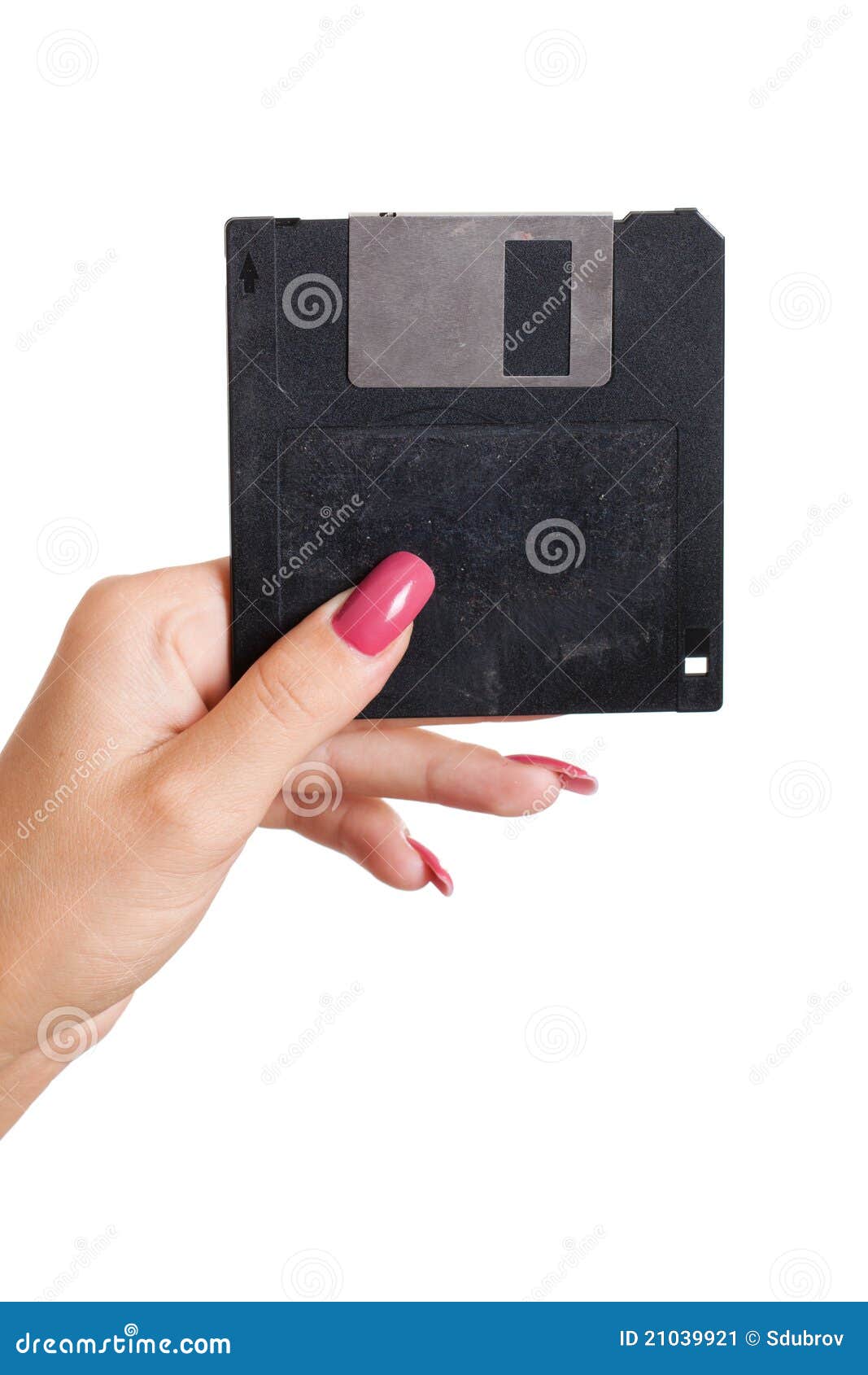 Floppy Disk in Vrouwelijke Hand Stock Afbeelding - Image of vingers ...