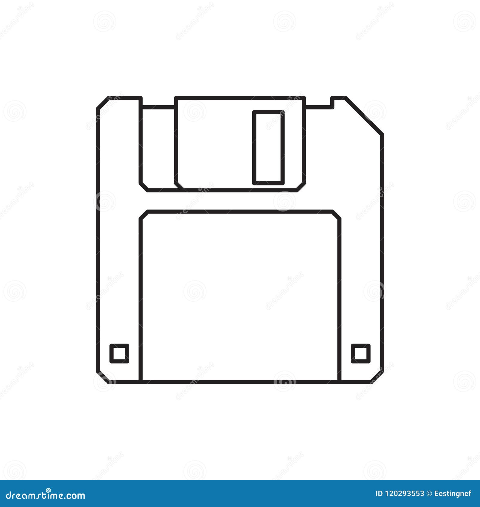 Floppy Diskette Icon. Isolated on White Background Stock Vector ...