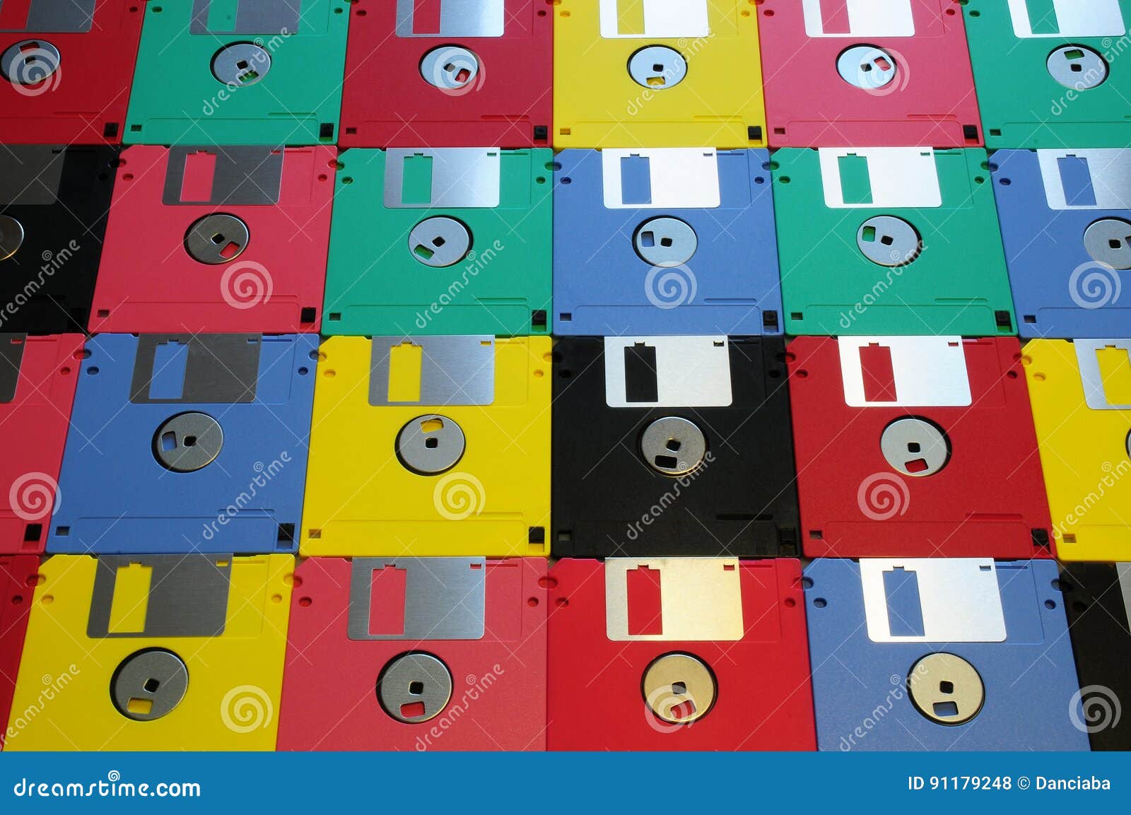 3.5 Floppy Disks of Various Colors Stock Photo - Image of floppy, field ...