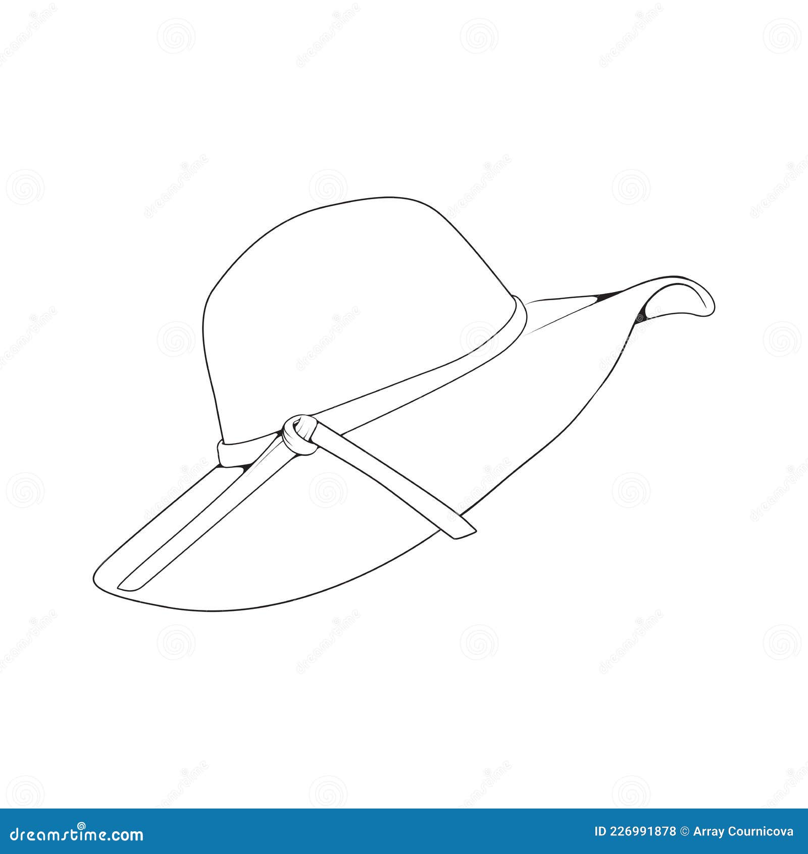Floppy Hat Outline Drawing Vector,floppy Hat in a Sketch Style, Floppy ...