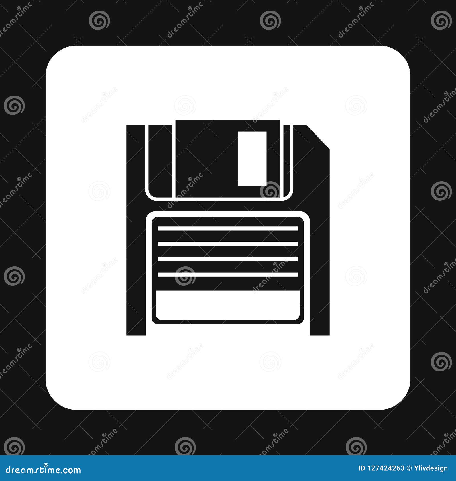 Floppy icon, simple style stock illustration. Illustration of save ...