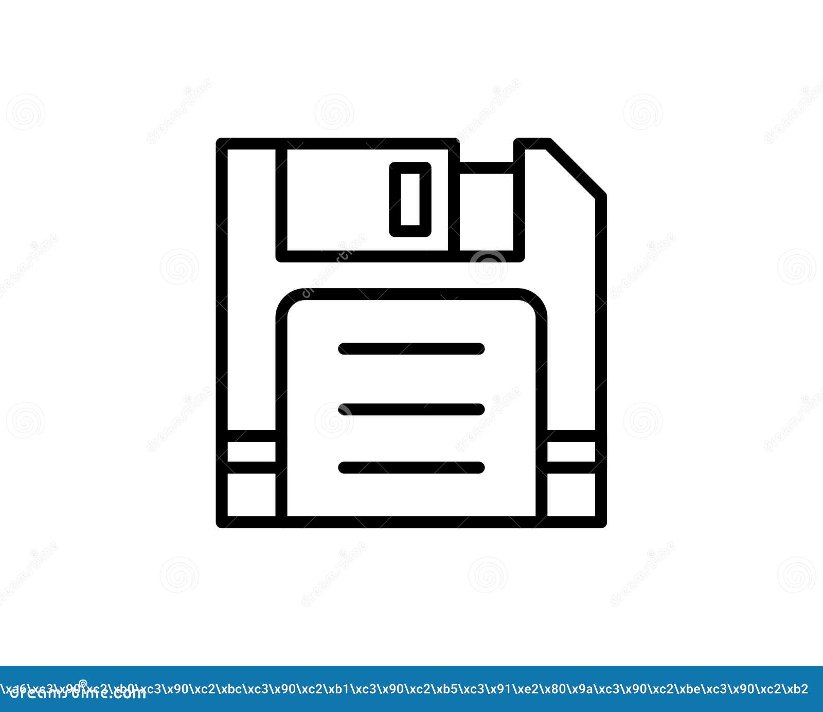 Floppy line icon stock vector. Illustration of diskette - 189510085