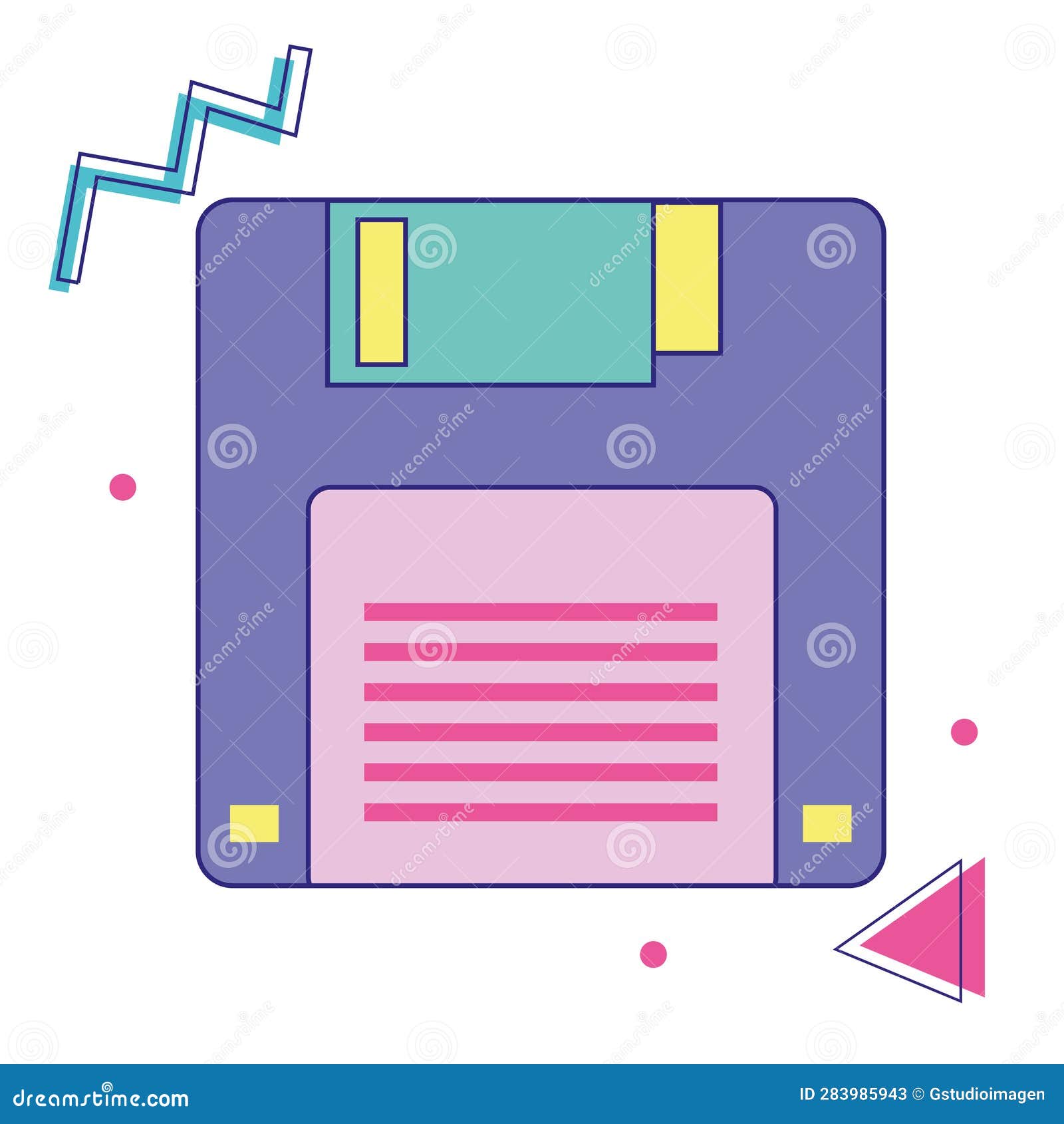 Floppy Nineties Style Cartoon Vector | CartoonDealer.com #244794563