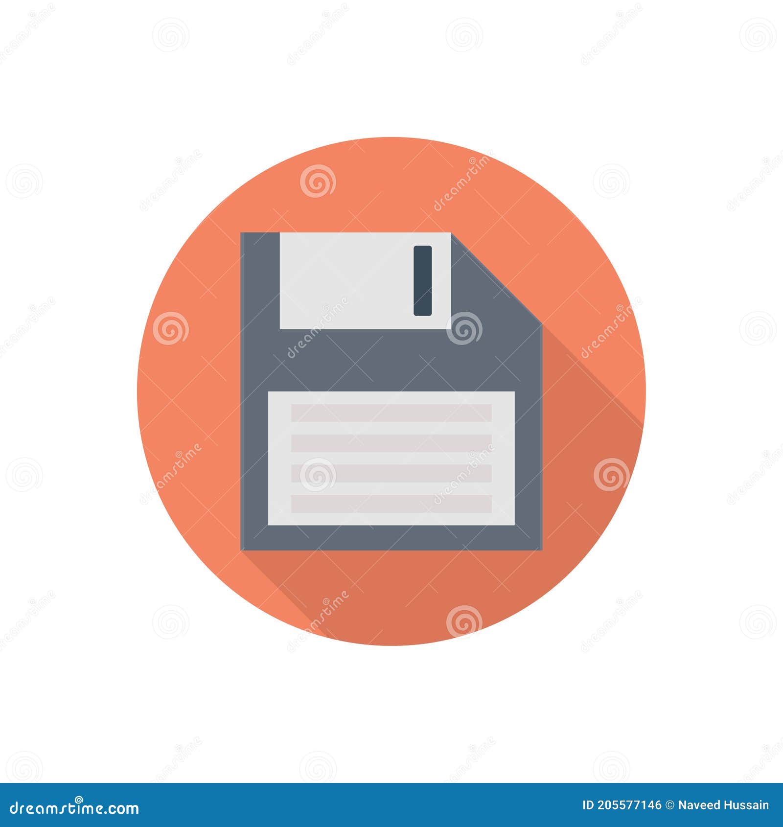 Floppy Vector Flat Colour Icon Stock Vector - Illustration of premium ...