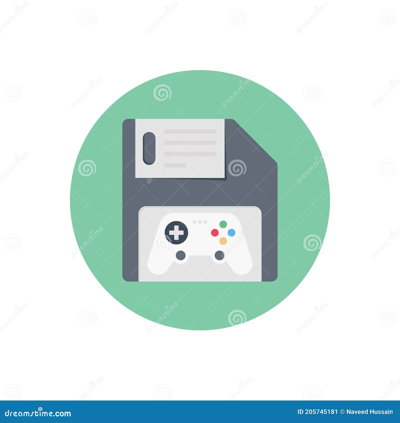 Floppy Vector Flat Colour Icon Stock Vector - Illustration of interest ...