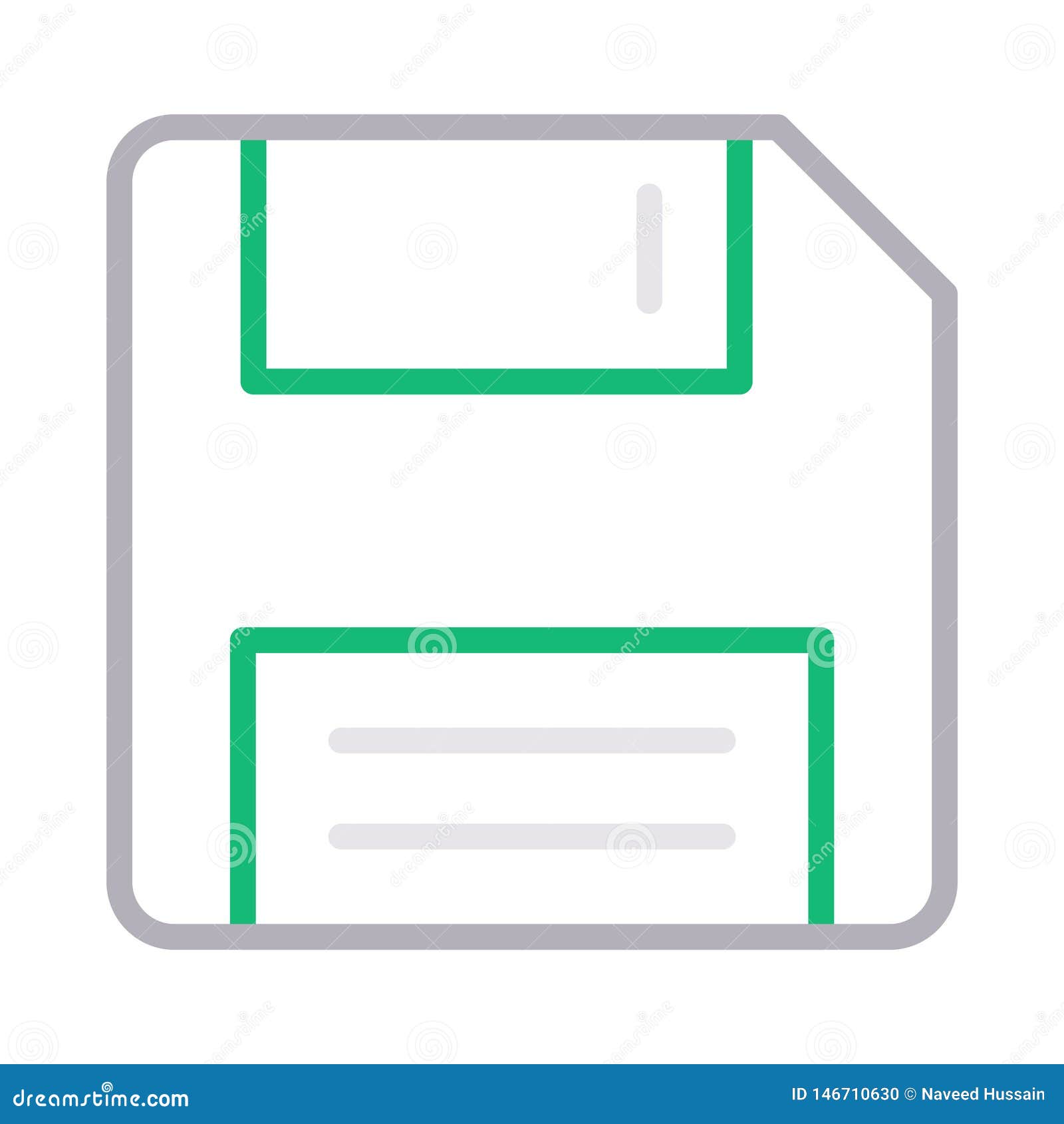Floppy Thin Line Color Vector Icon Stock Illustration - Illustration of ...