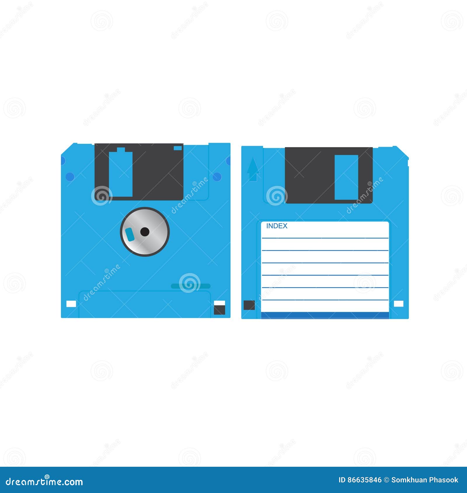 Floppydisk-Blue stock vector. Illustration of floppy - 86635846