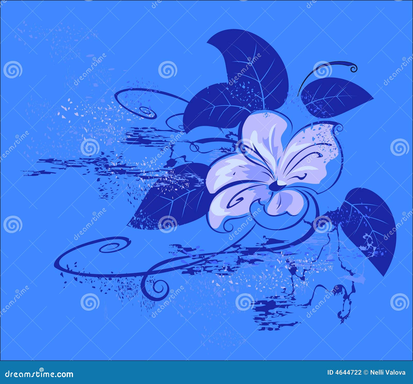 Flor azul ilustración del vector. Ilustración de gentil - 4644722