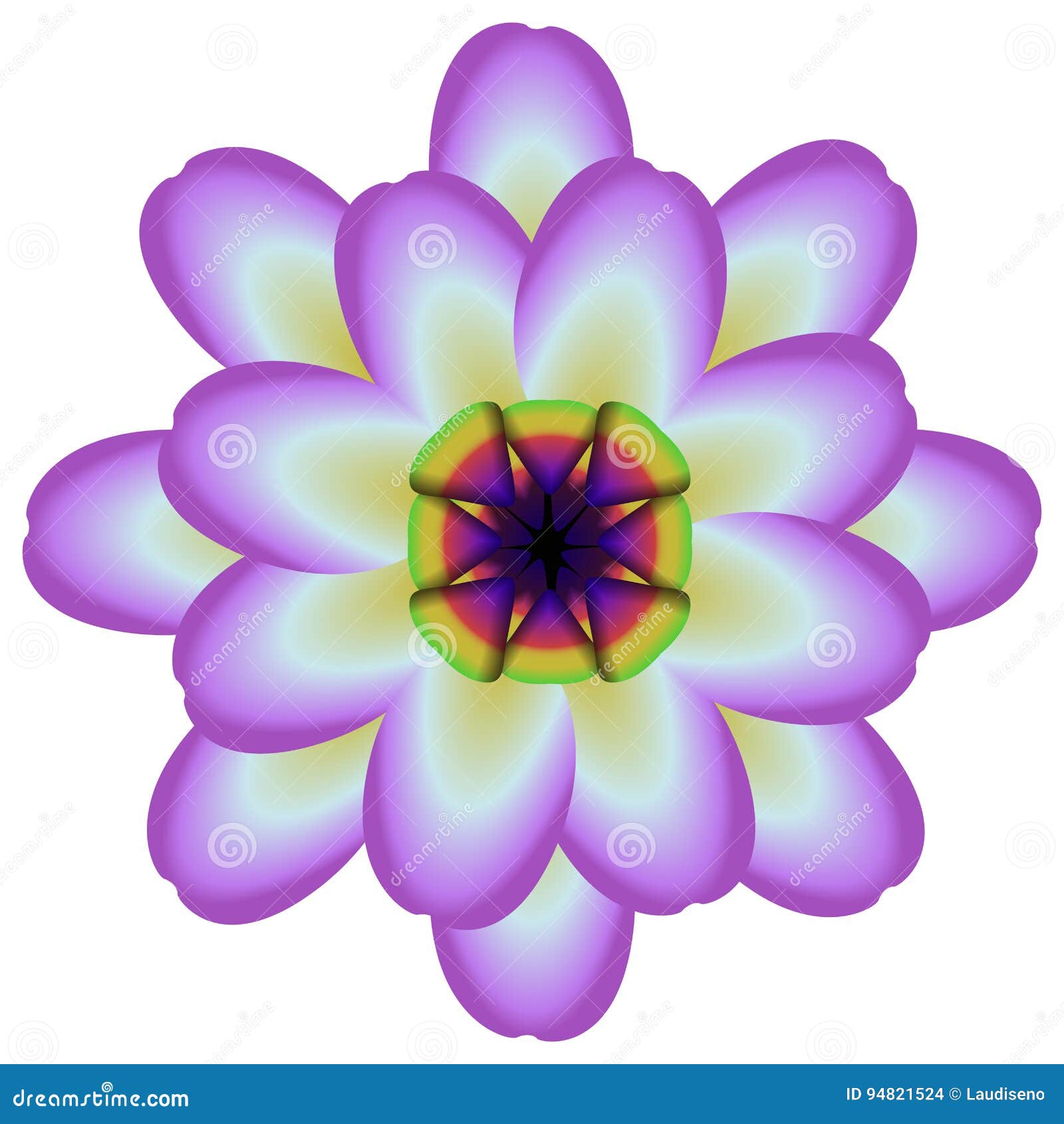 Flor coloreada aislada stock de ilustración. Ilustración de concepto ...