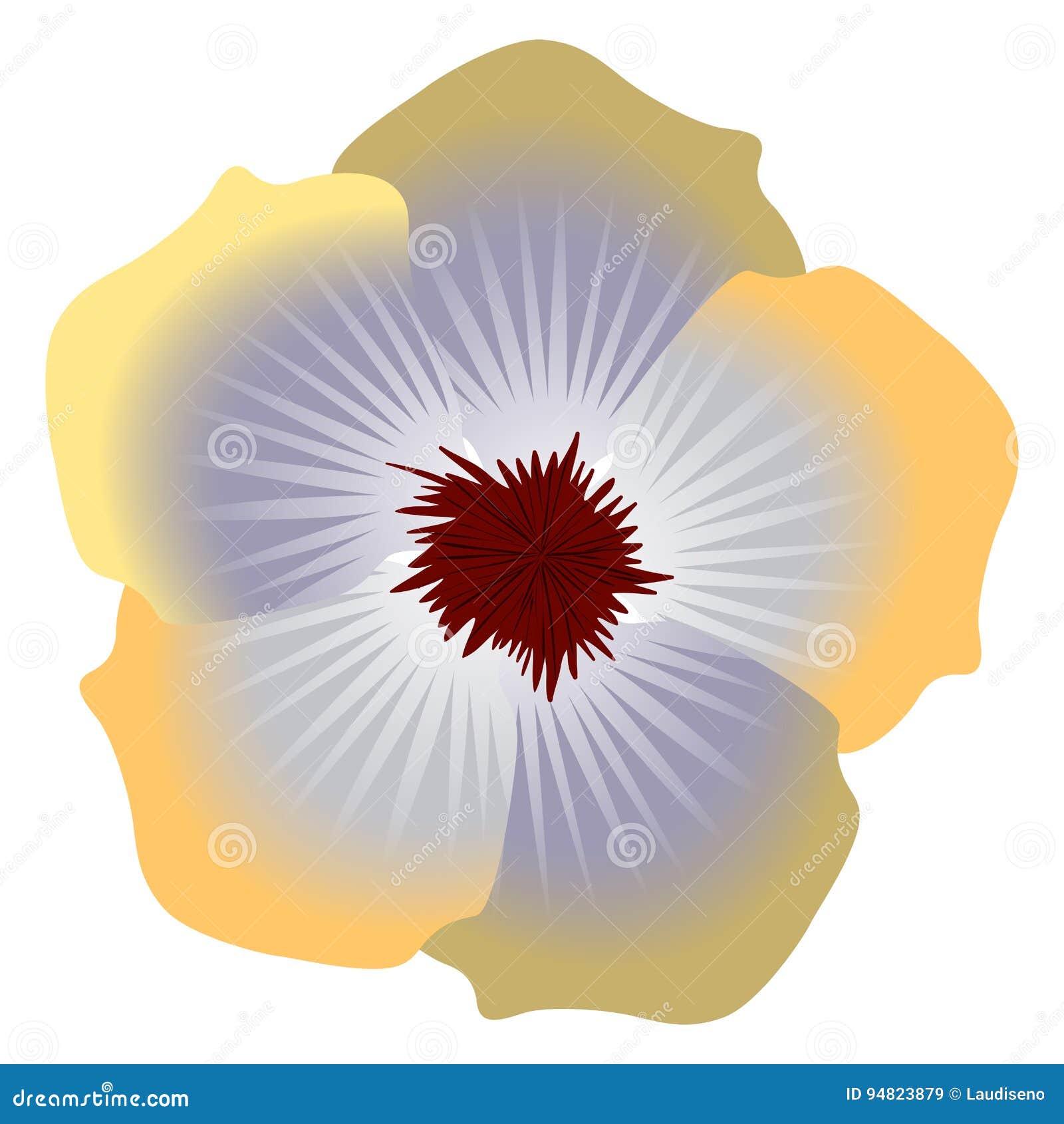 Flor coloreada aislada stock de ilustración. Ilustración de aislado ...