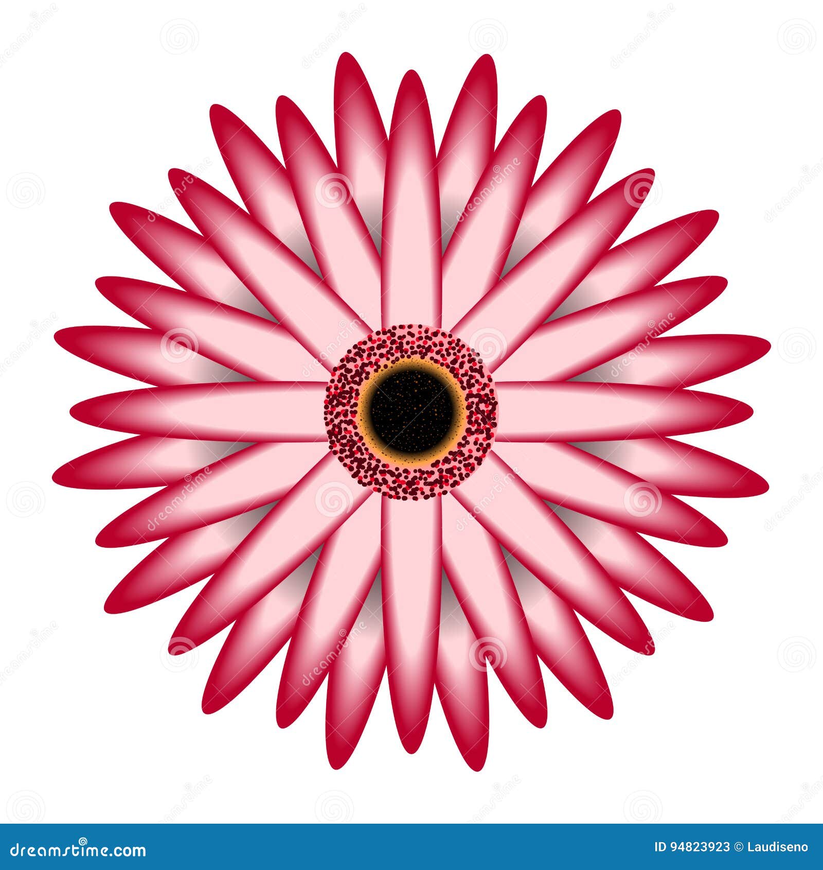 Flor coloreada aislada stock de ilustración. Ilustración de cubo - 94823923