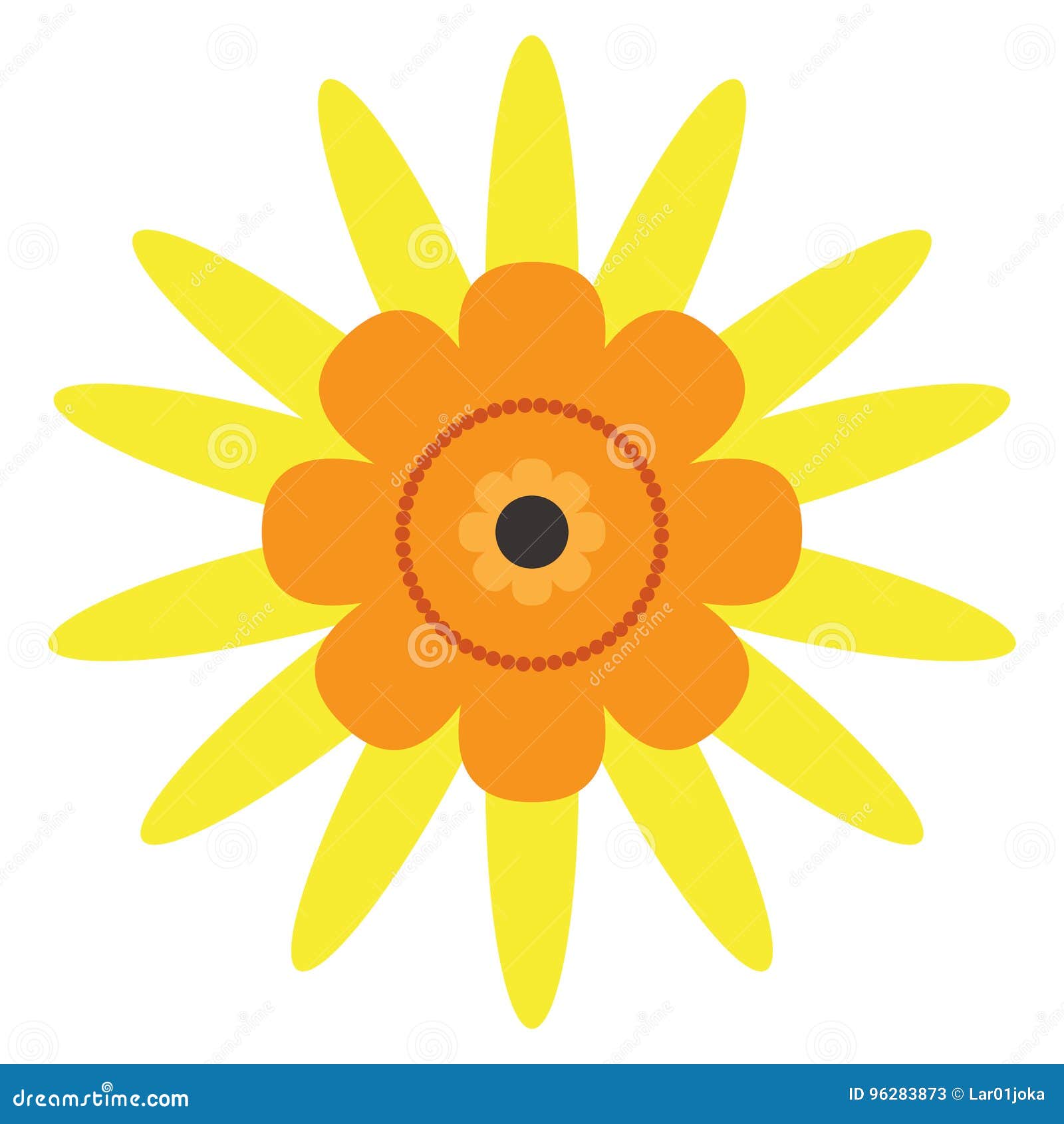 Flor coloreada aislada ilustración del vector. Ilustración de plano ...