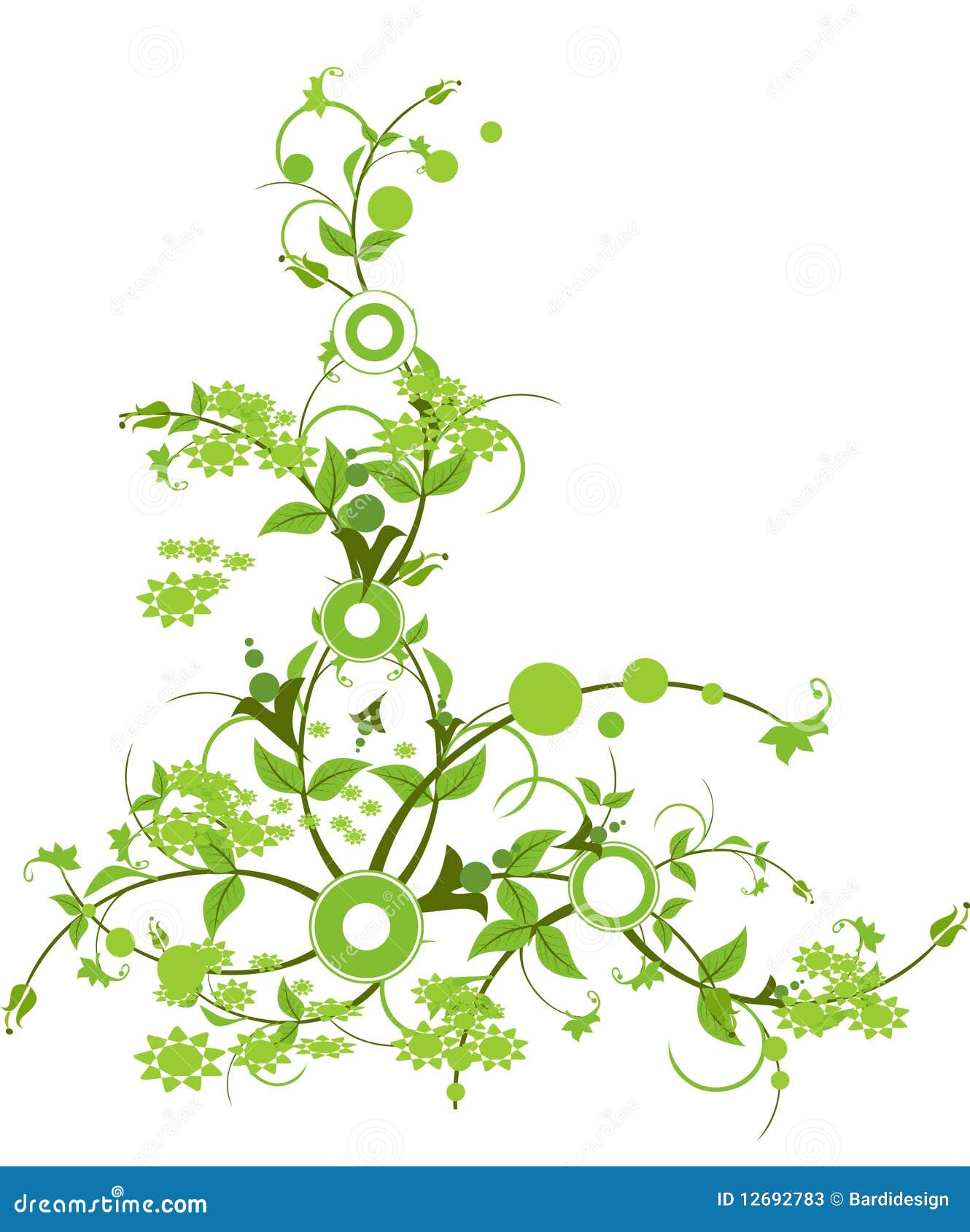 Flor con color verde ilustración del vector. Ilustración de flor - 12692783