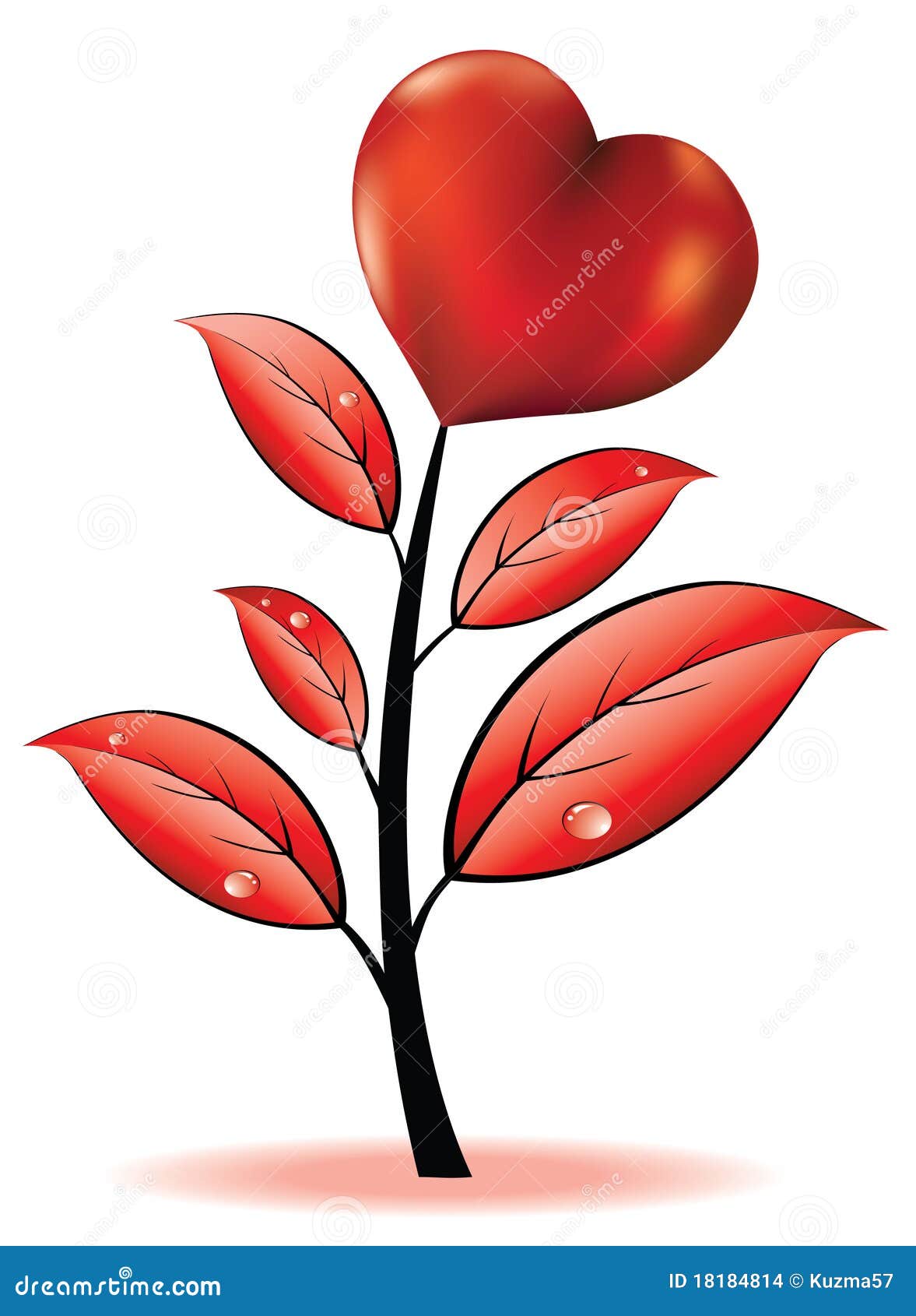 Flor con el corazón ilustración del vector. Ilustración de flor - 18184814