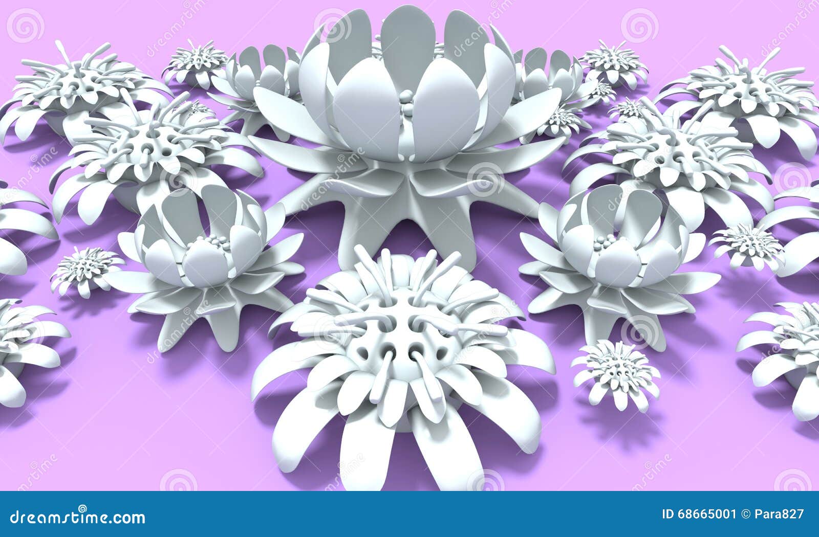 Flor 3d colorida ilustração stock. Ilustração de folha - 68665001