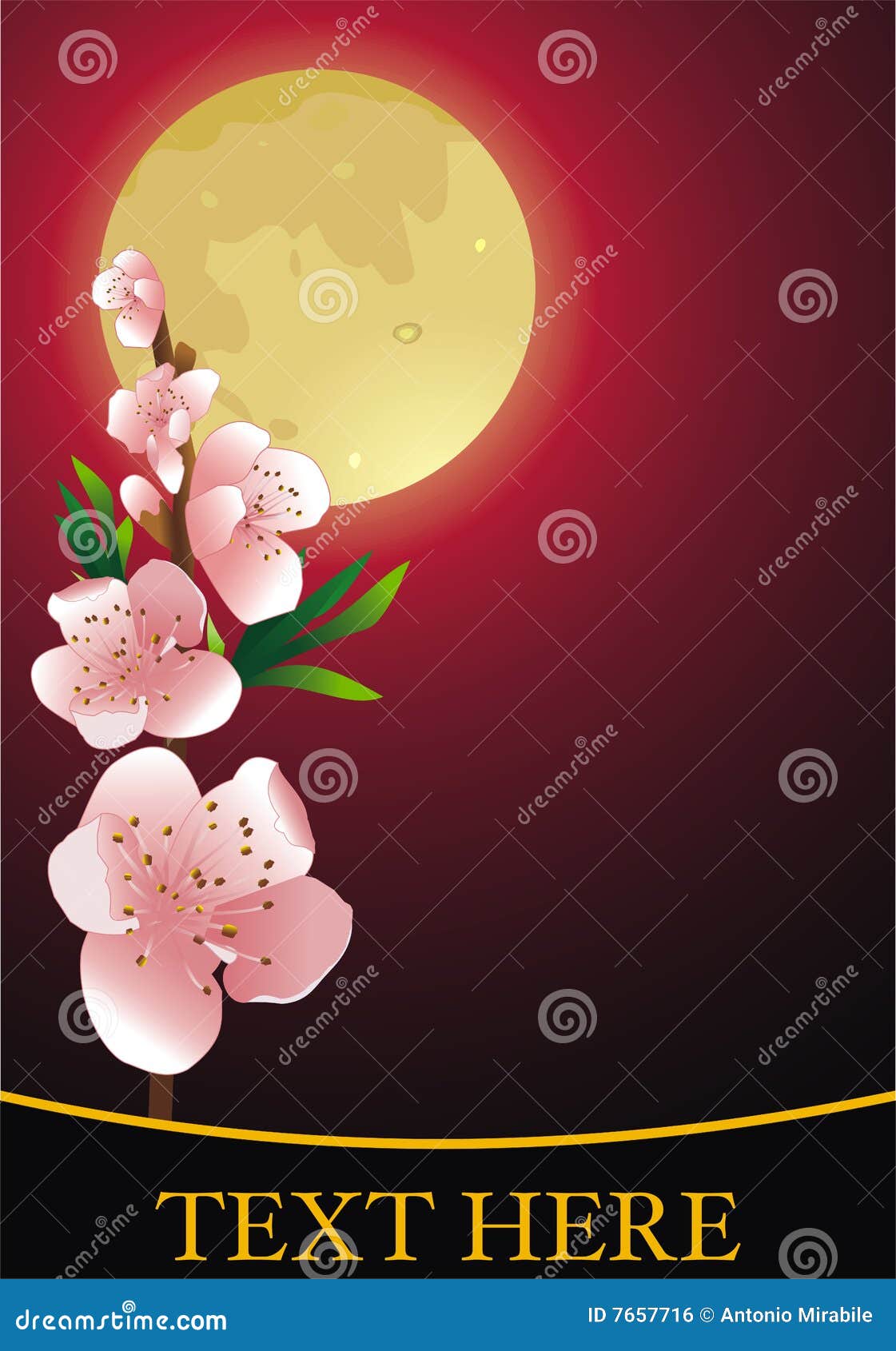 Flor da lua ilustração do vetor. Ilustração de filial - 7657716