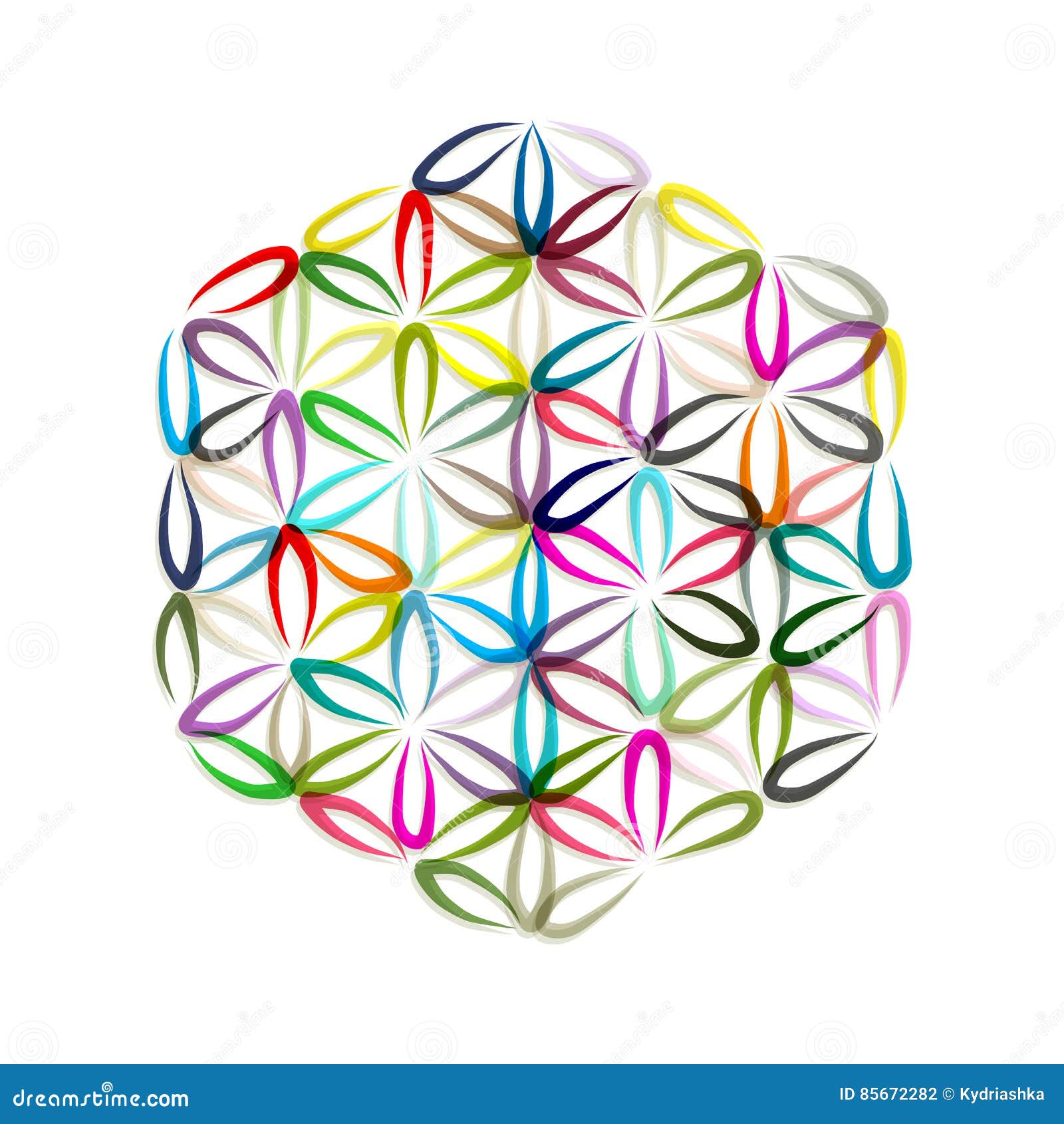 Flor Da Vida, Esboço Para Seu Projeto Ilustração do Vetor - Ilustração ...
