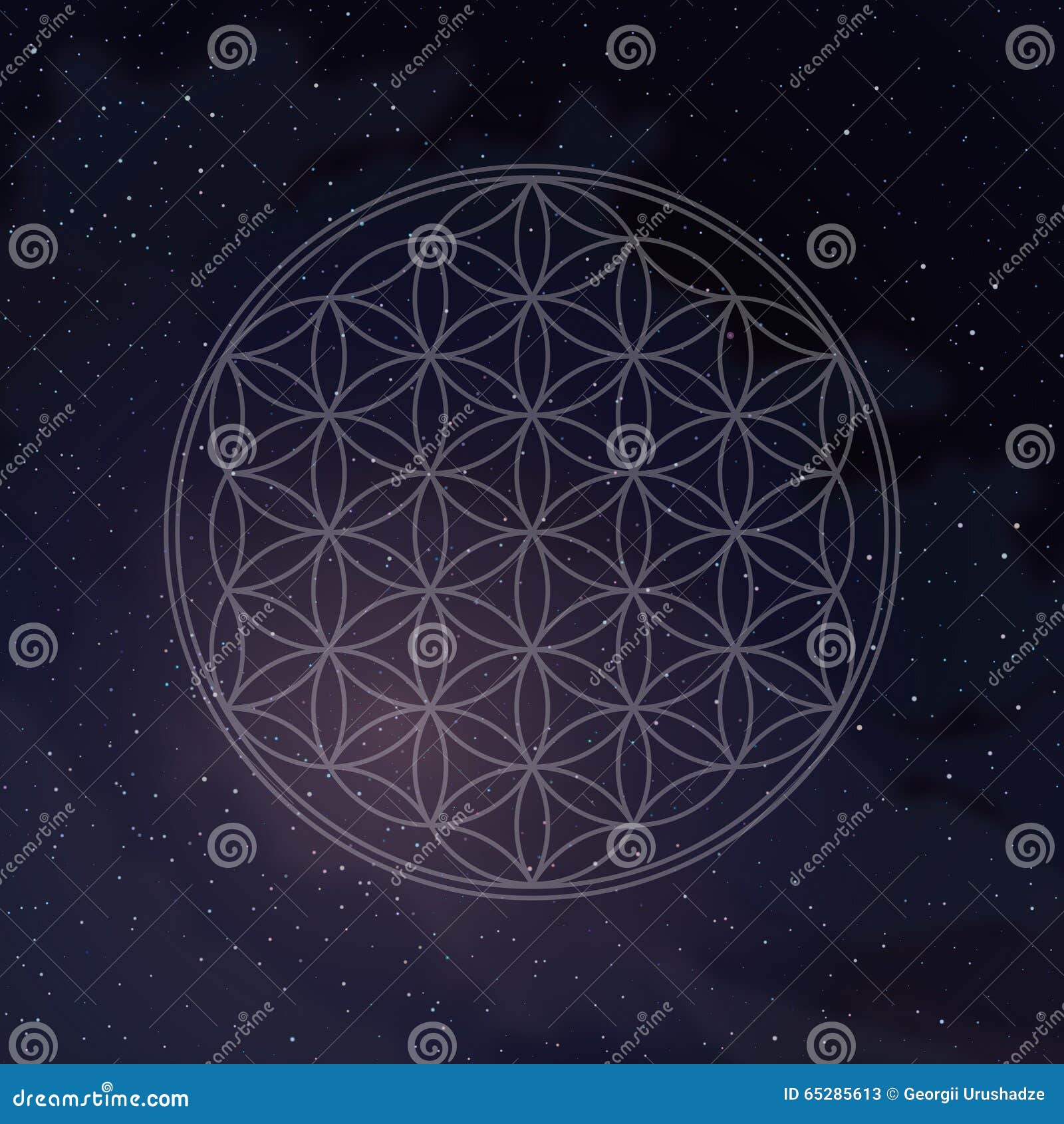 Flor de la vida ilustración del vector. Ilustración de modelo - 65285613