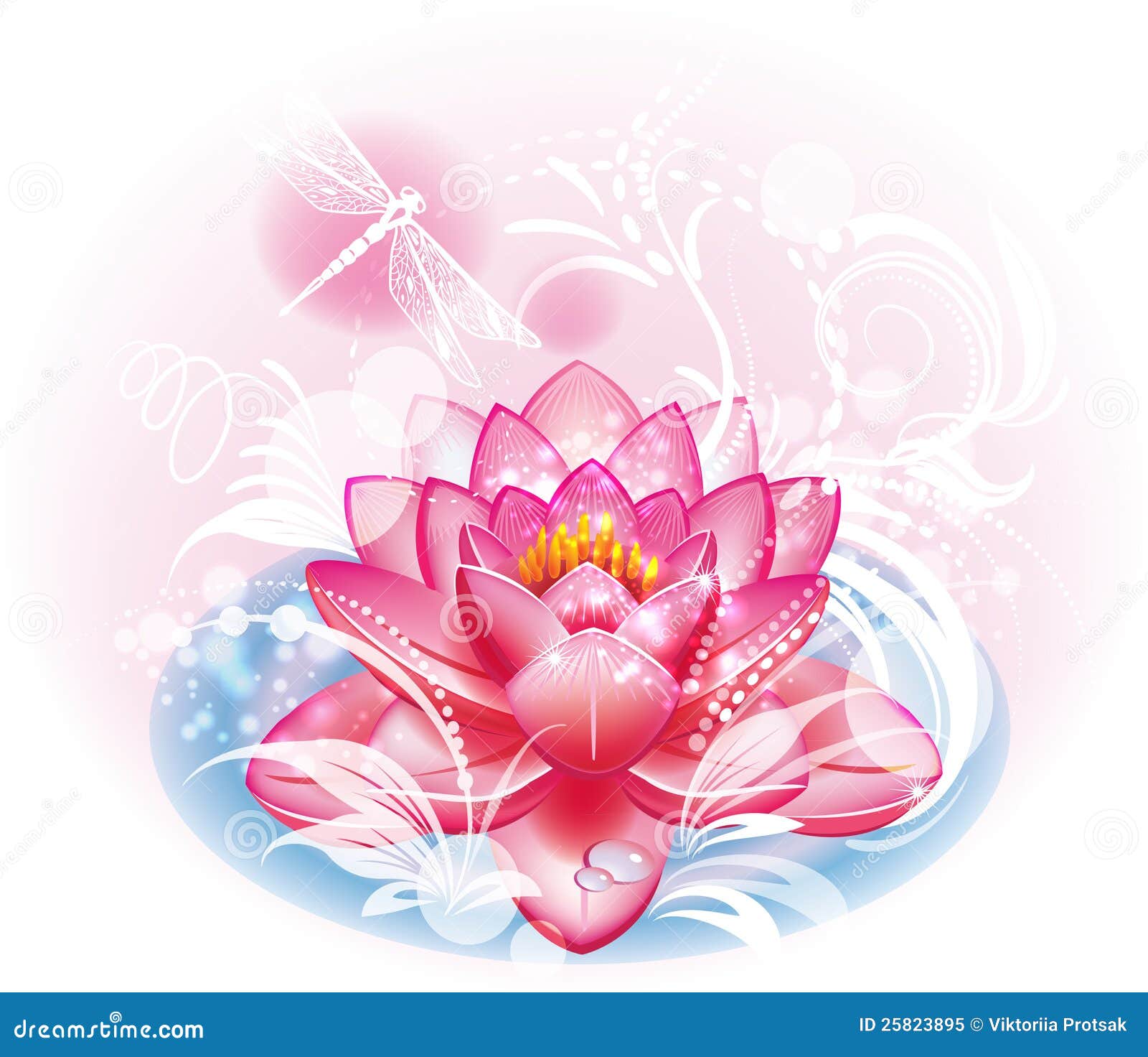 Flor de loto ilustración del vector. Ilustración de hermoso - 25823895