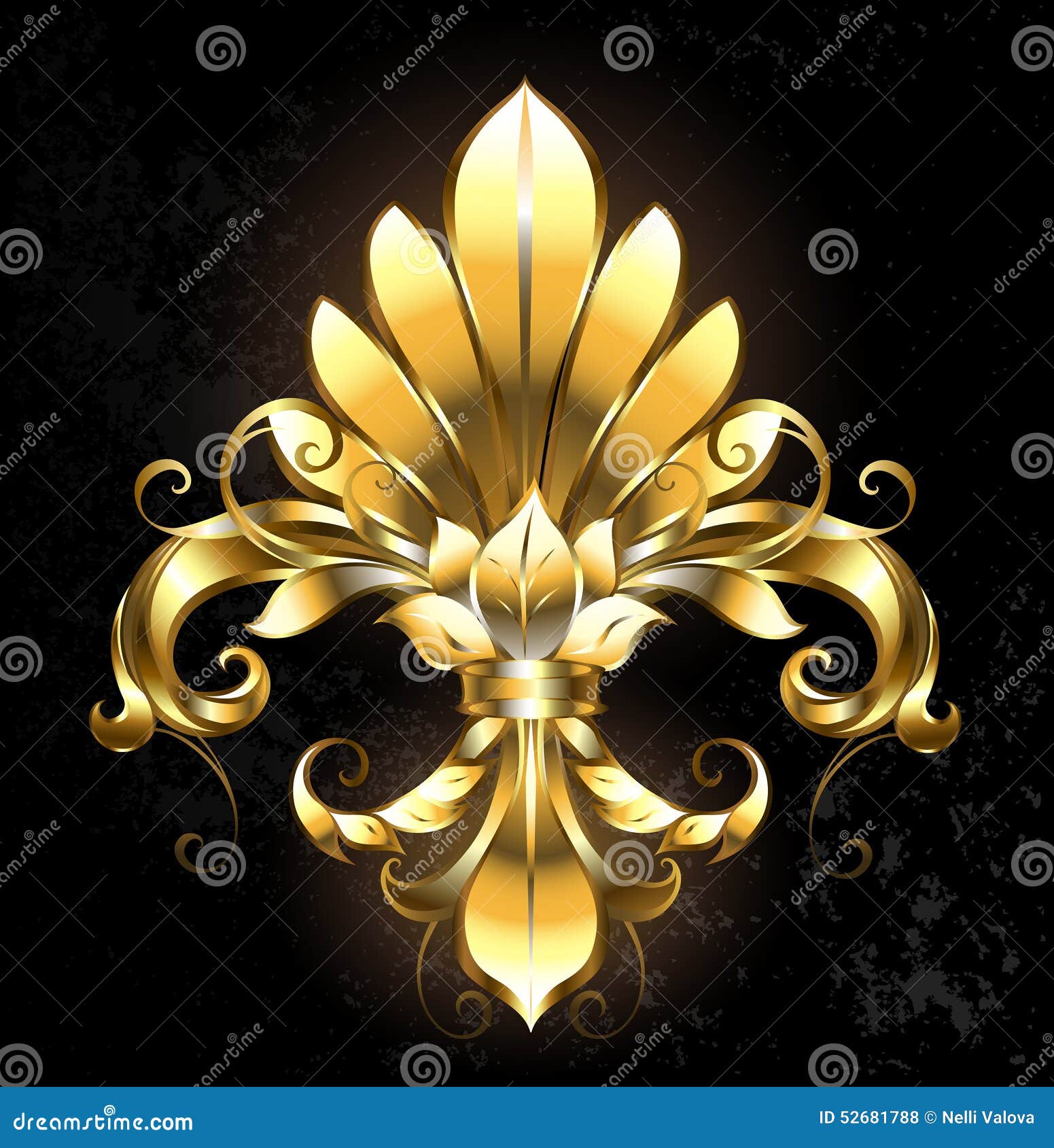 Flor de oro ilustración del vector. Ilustración de giro - 52681788