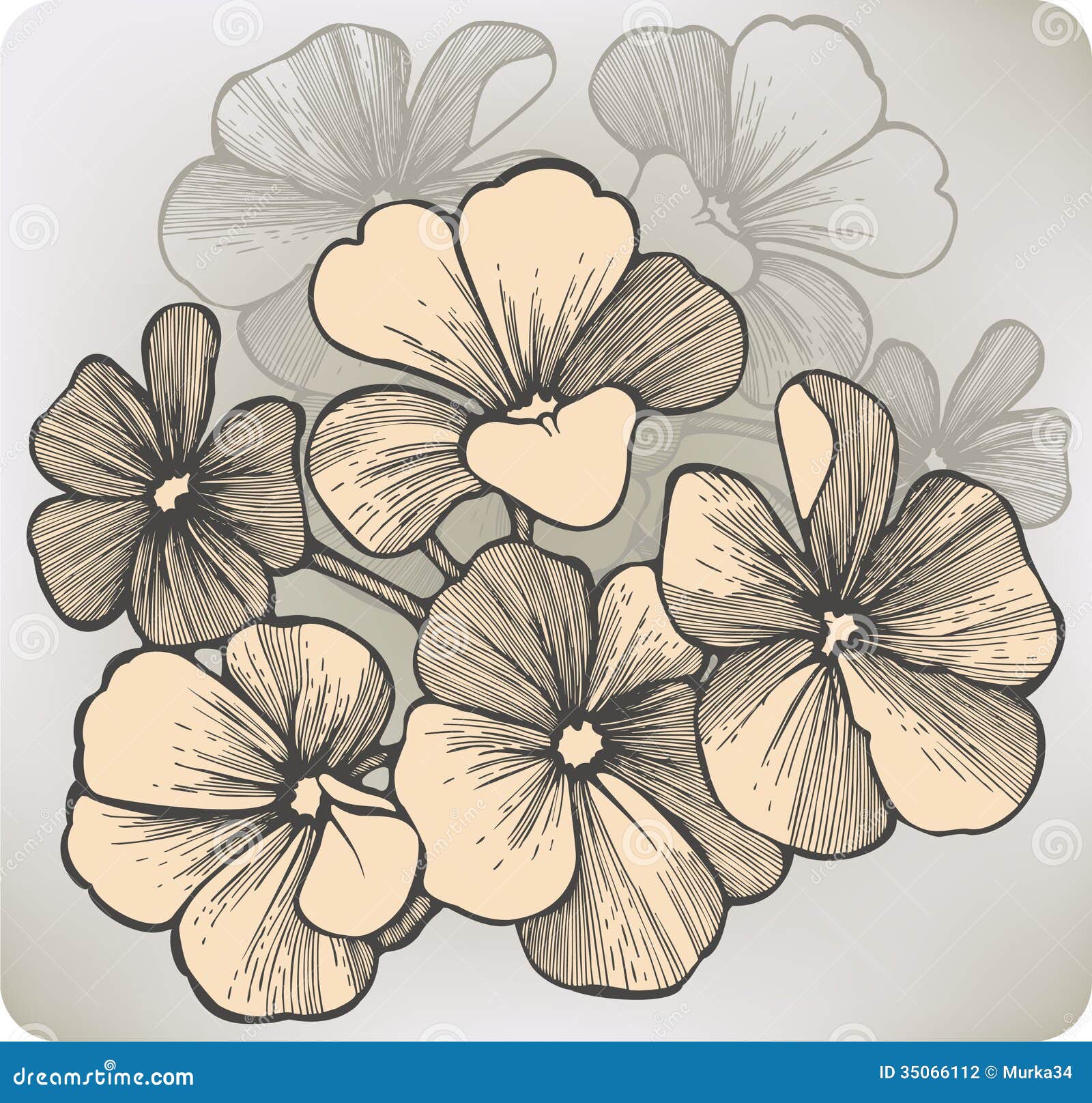 Flor Del Geranio, Mano-dibujo. Ejemplo Del Vector Ilustración del ...