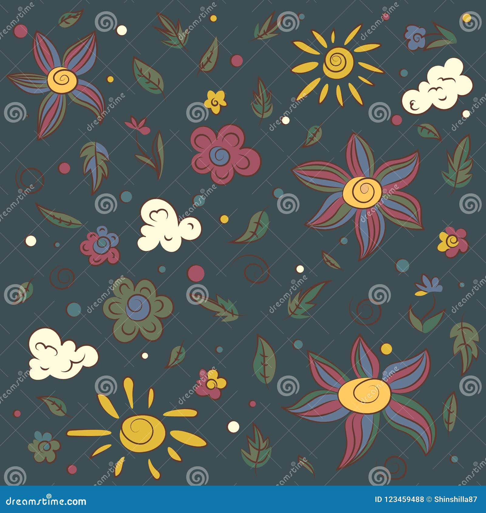 Flor En Un Crisol Dibujo Abstracto, Ejemplo Del Vector Ilustración del ...