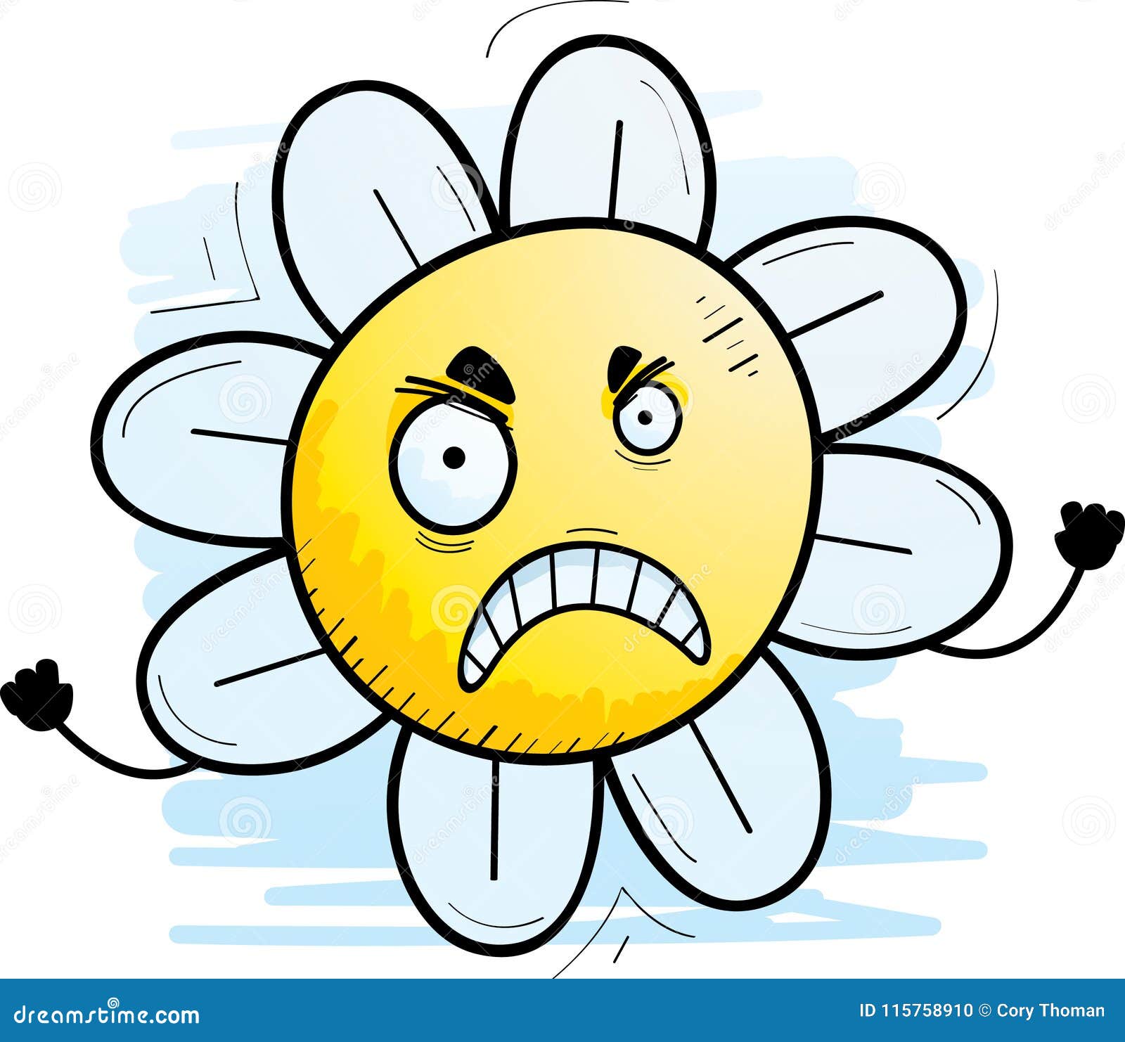 Flor Enojada De La Historieta Ilustración del Vector - Ilustración de ...