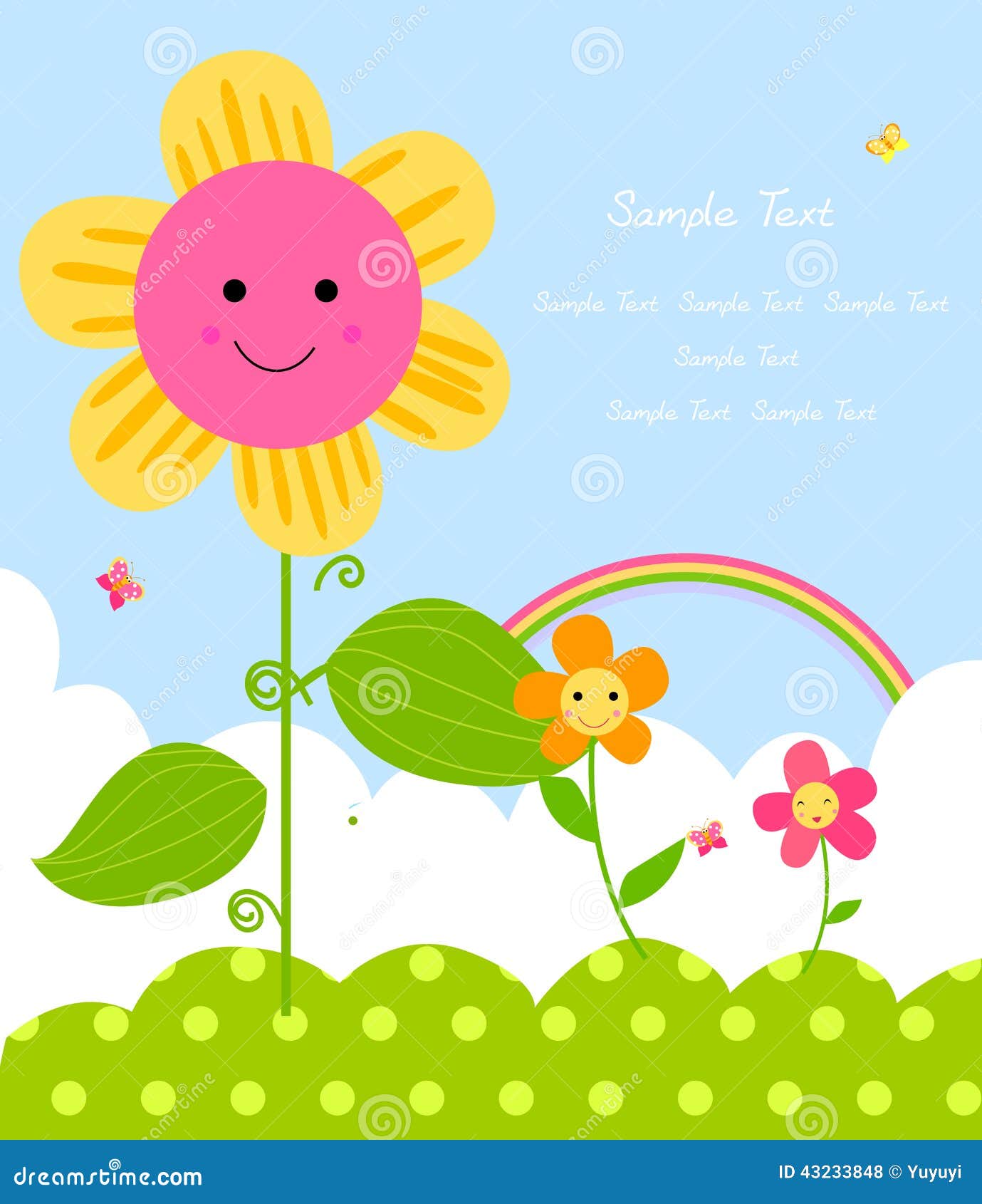 Flor feliz ilustración del vector. Ilustración de divertido - 43233848