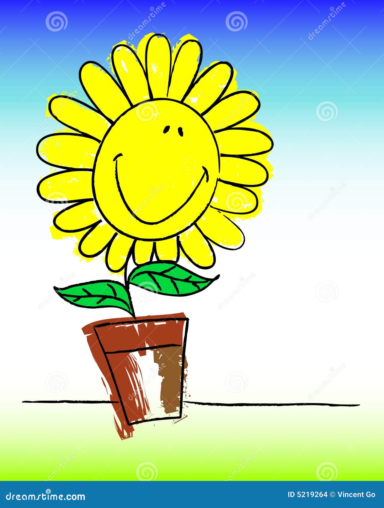 Flor feliz ilustración del vector. Ilustración de arte - 5219264