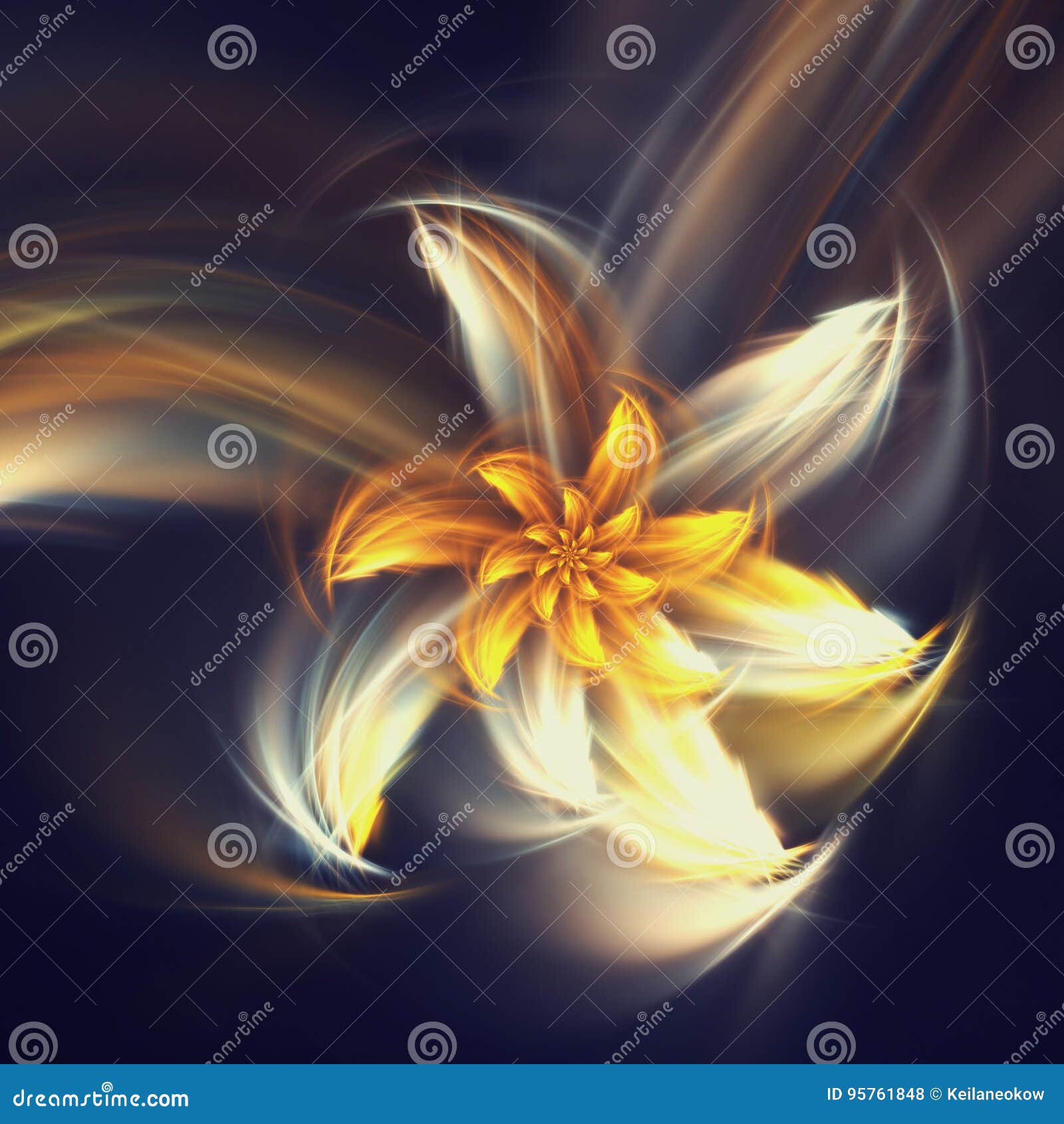 Flor Lisa Del Fractal Del Oro Stock de ilustración - Ilustración de ...