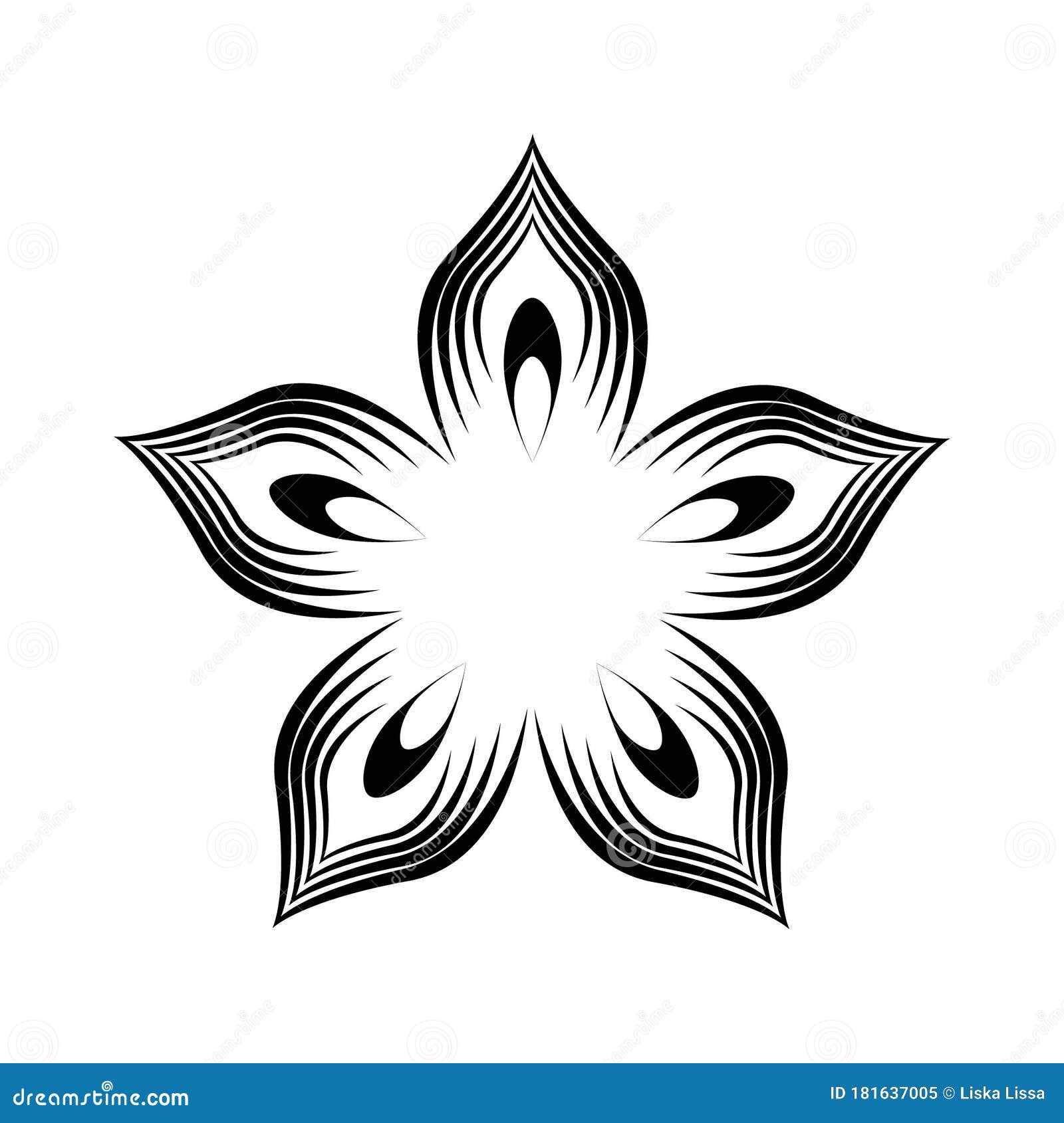 Flor negra vectorial ilustración del vector. Ilustración de forma ...