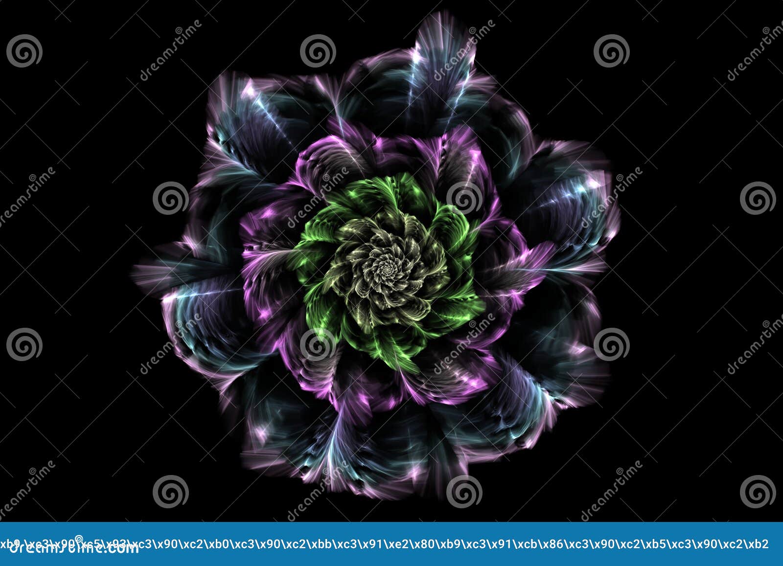 Flor plumosa coloreada stock de ilustración. Ilustración de pétalos ...