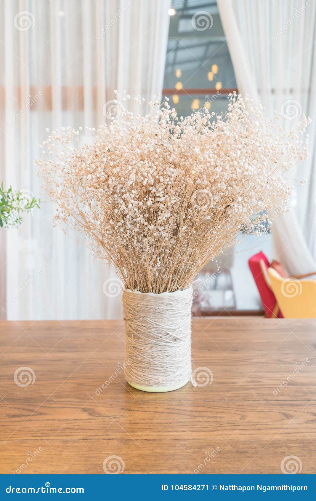Flor Secada Del Caspia En Florero Imagen de archivo - Imagen de ramo ...