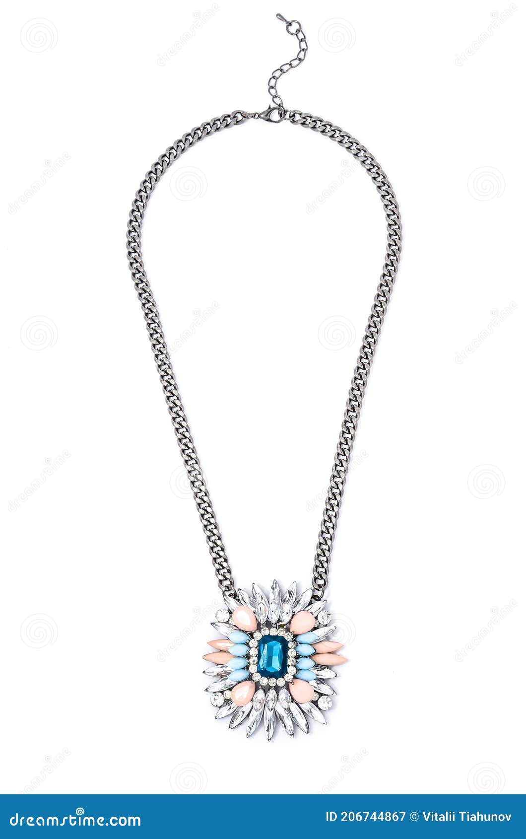 Flor Y Joya Azul Sobre Fondo Blanco Imagen de archivo - Imagen de ...