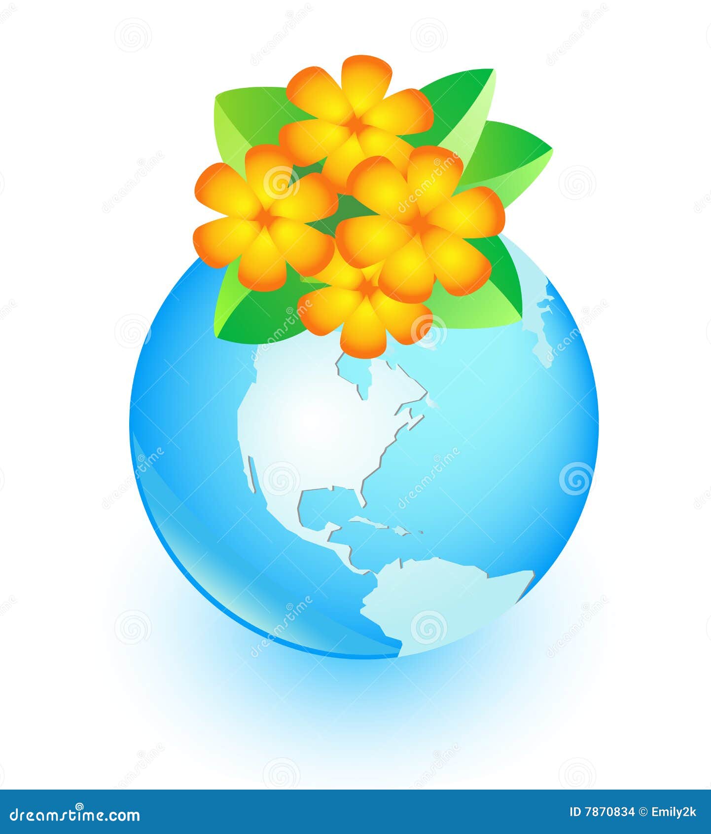 Flor y tierra ilustración del vector. Ilustración de flor - 7870834