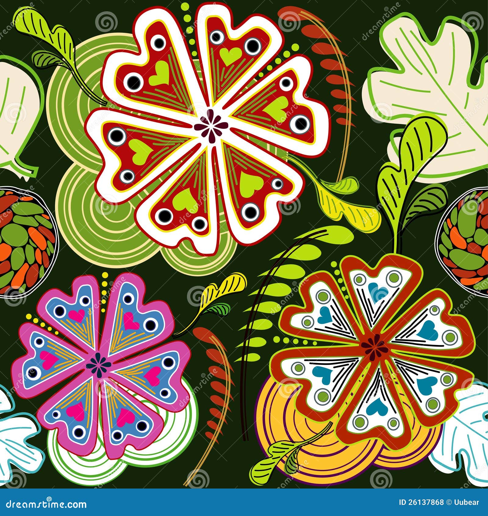 Flora Abstract Seamless Design Stock Vector - Illustration of shape ...