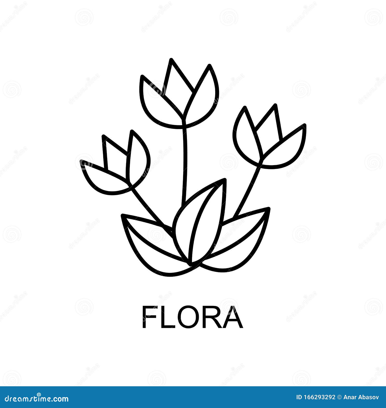 Flora Outline Icon. Element of Enviroment Protection Icon with Name for ...