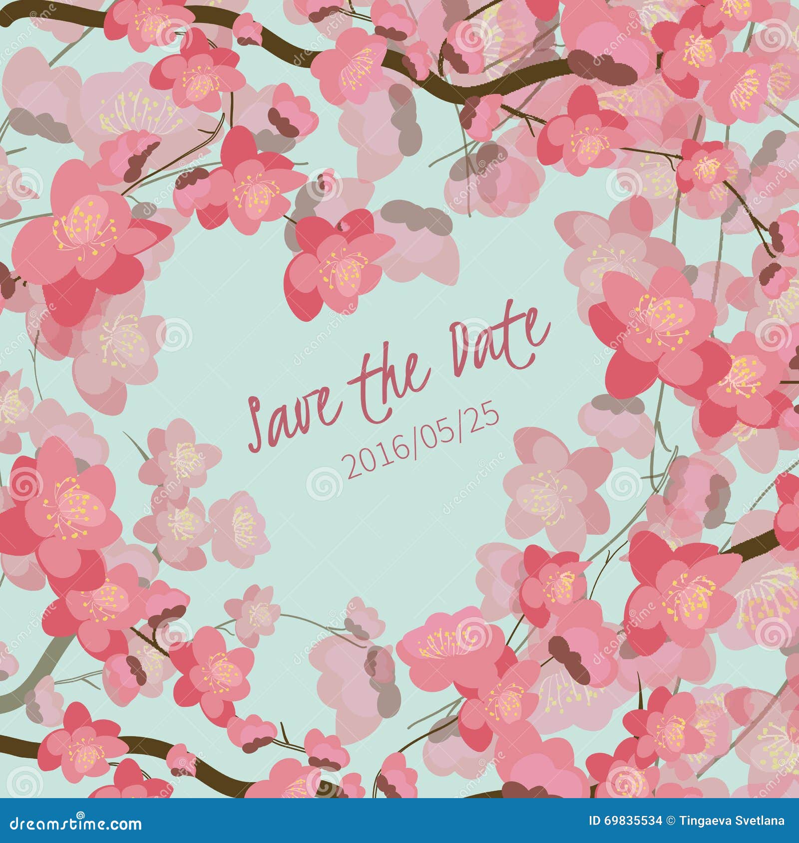 Flora Sakura Retro Vintage Background Stock Illustration - Illustration ...