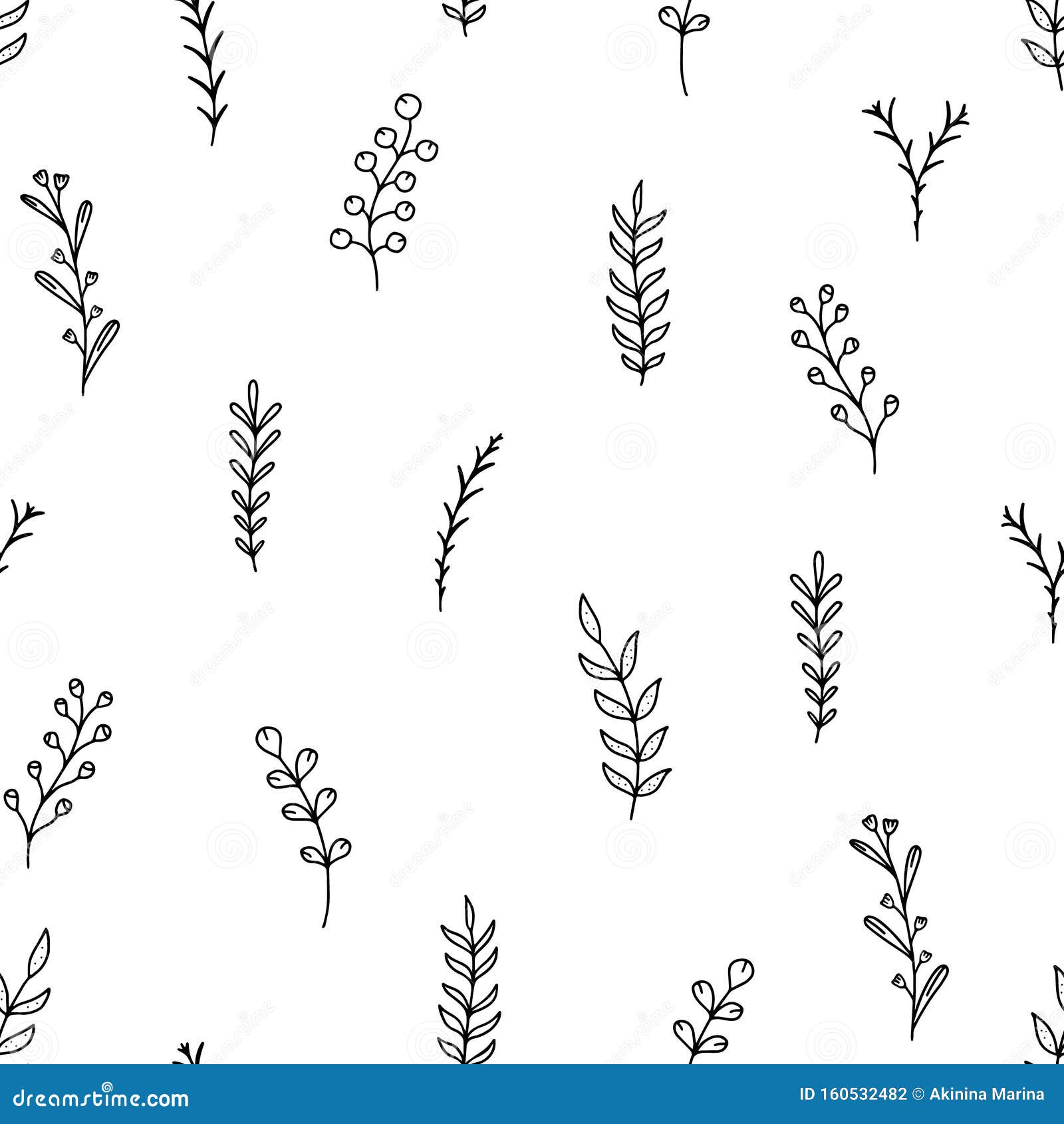 Flora Seamless Pattern Doodle Style Stock Vector - Illustration of ...